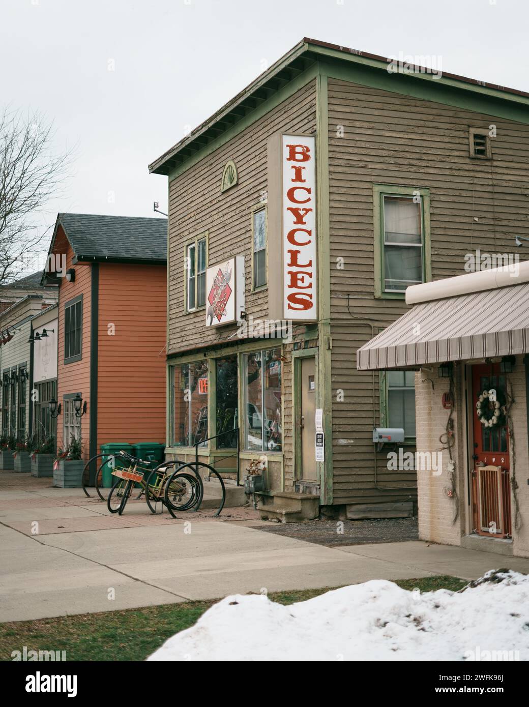 Erics Cycle Works vintage sign, Hamburg, New York Stock Photo - Alamy