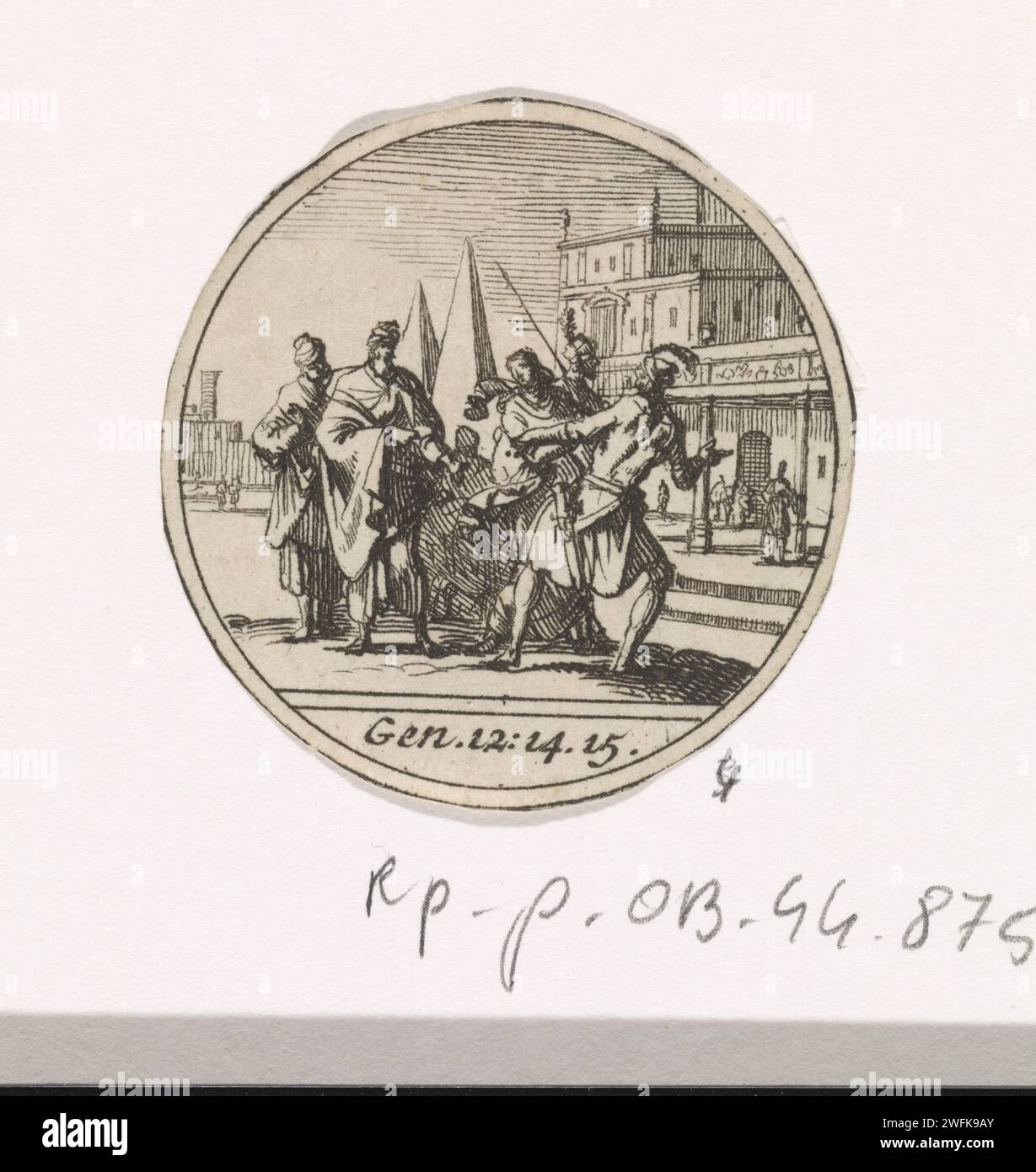 Sara is taken by the soldiers of the Pharaoh van Egypt, Jan Luyken ...