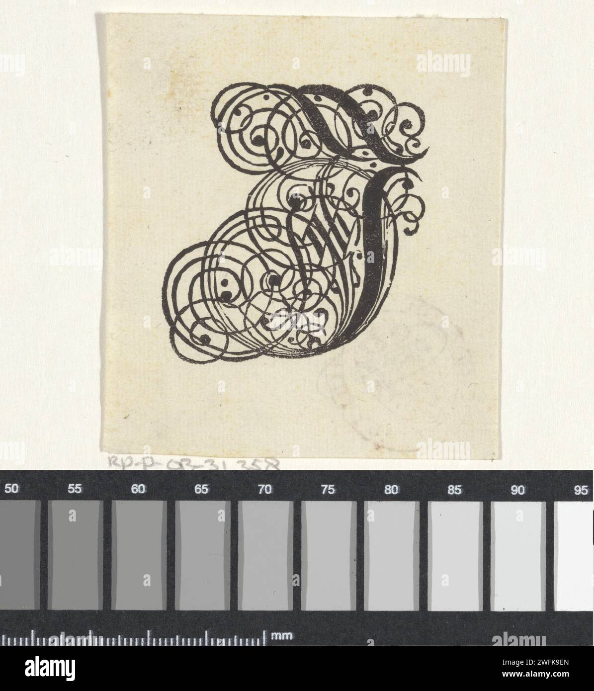 Letter I, anonymous, 1600 - 1699 print Netherlands paper fancy letters Stock Photo - Alamy