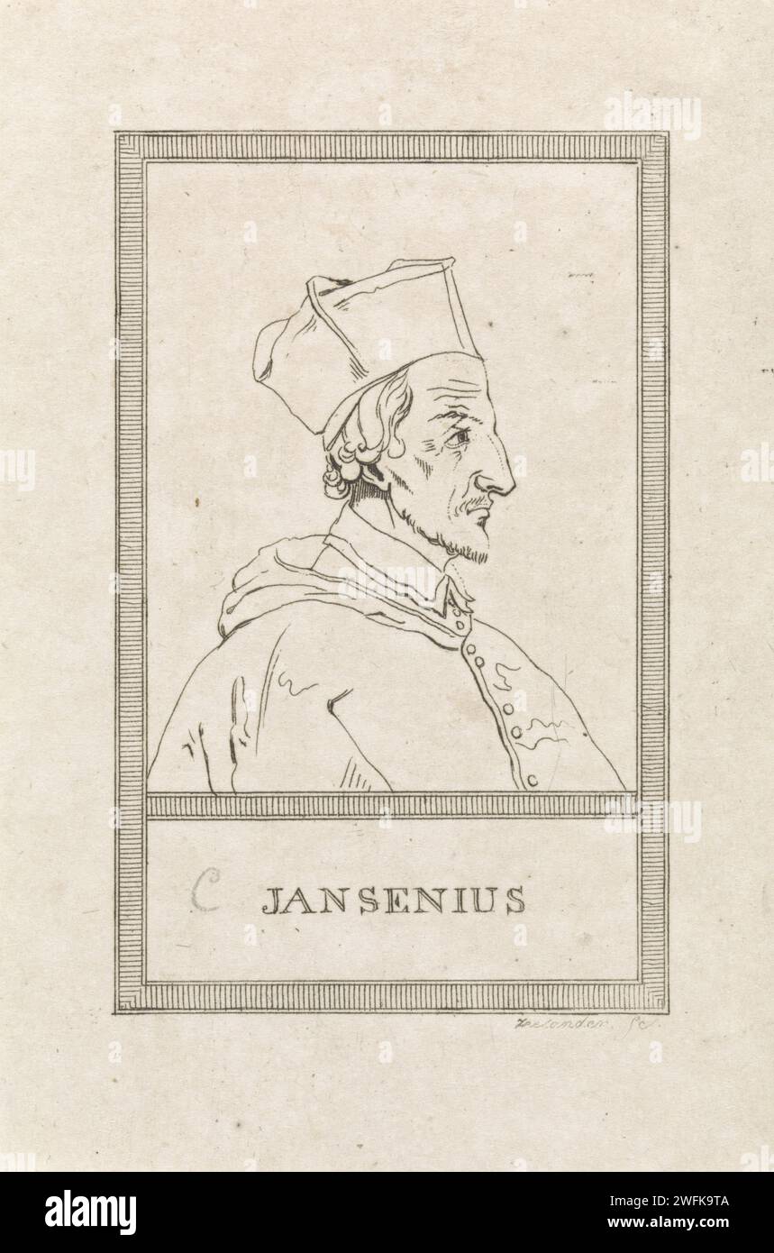 Portrait of Cornelius Jansenius, founder of Jansenism, Abraham Lion Zeelander, 1799 - 1856 print ...