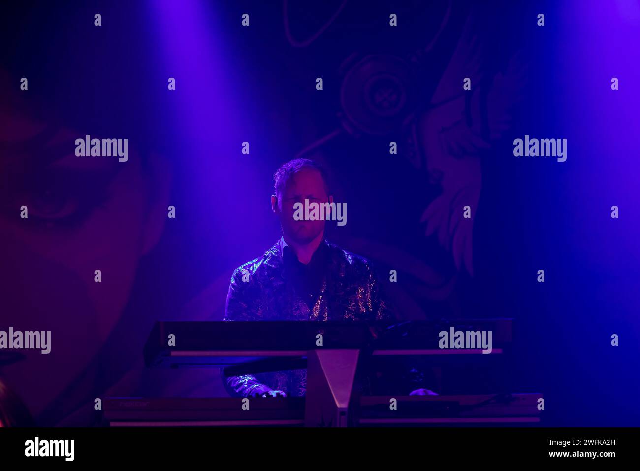 Milan, Italy. 30th Jan, 2024. Martijn Westerholt (Delain) (Photo by ...