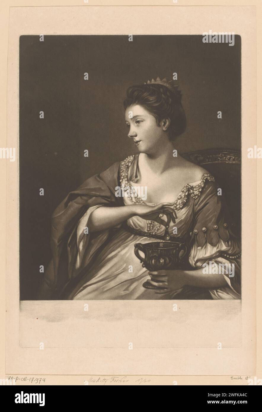 Portret van Kitty Fisher als Cleopatra, Edward Fisher, after Joshua ...