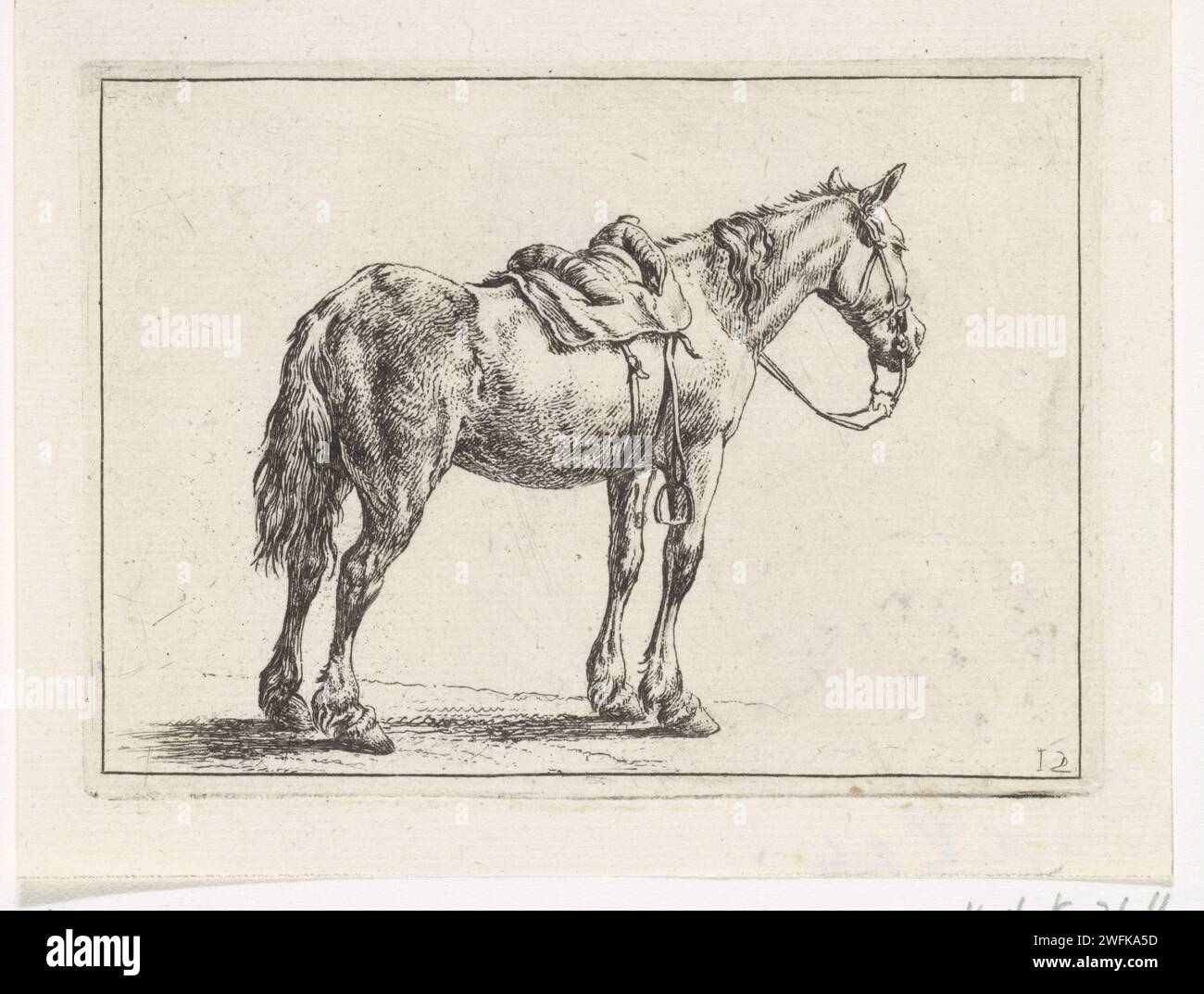 Rijpaard to the right, Dirk Maas, after Philips Wouwerman, 1710 - 1717 ...