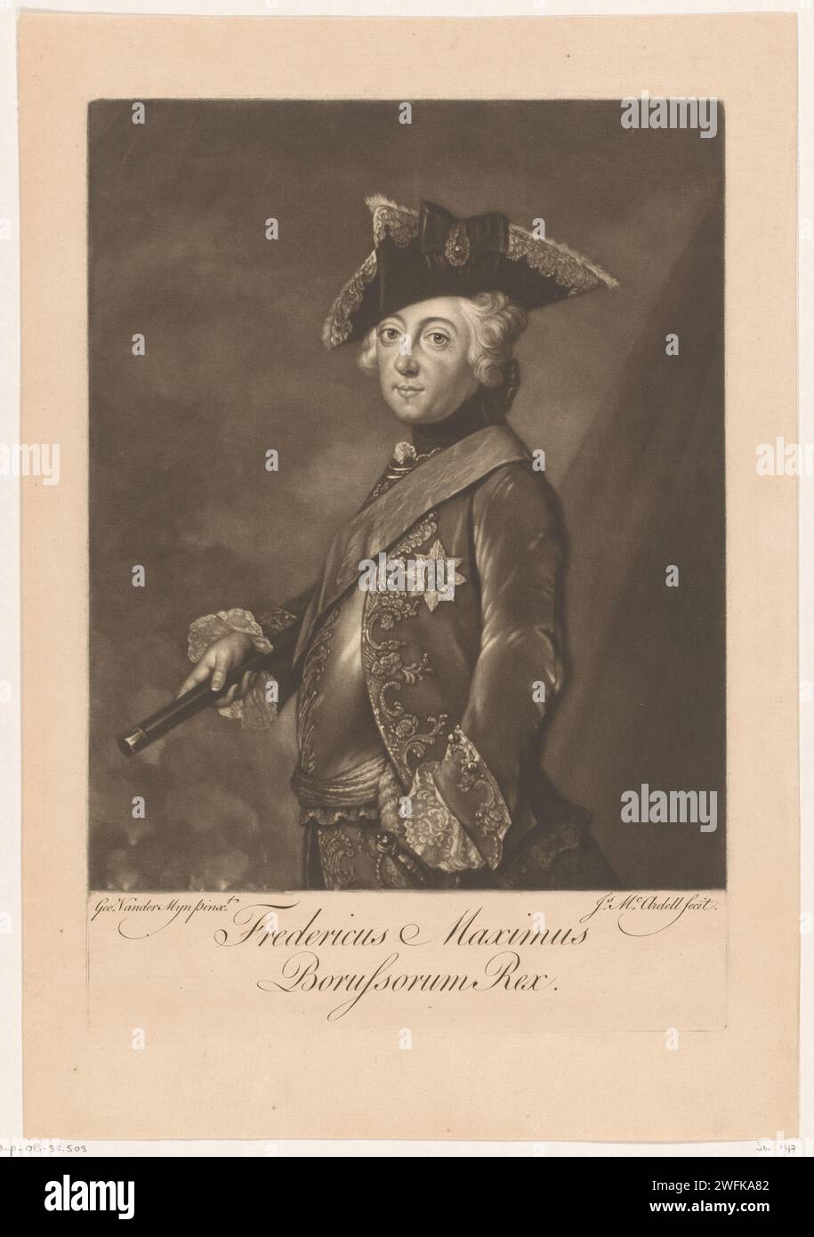 Portrait of Frederik the Great, James Mcardell, After George van der ...
