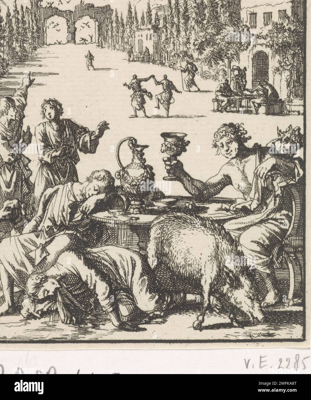 Drunkenness and Gluttony Lead to Hell, Jan Luyken, 1699 print In the ...