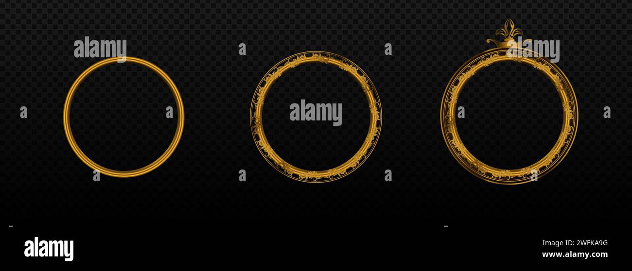 Gold vintage round frames set Stock Vector Image & Art - Alamy