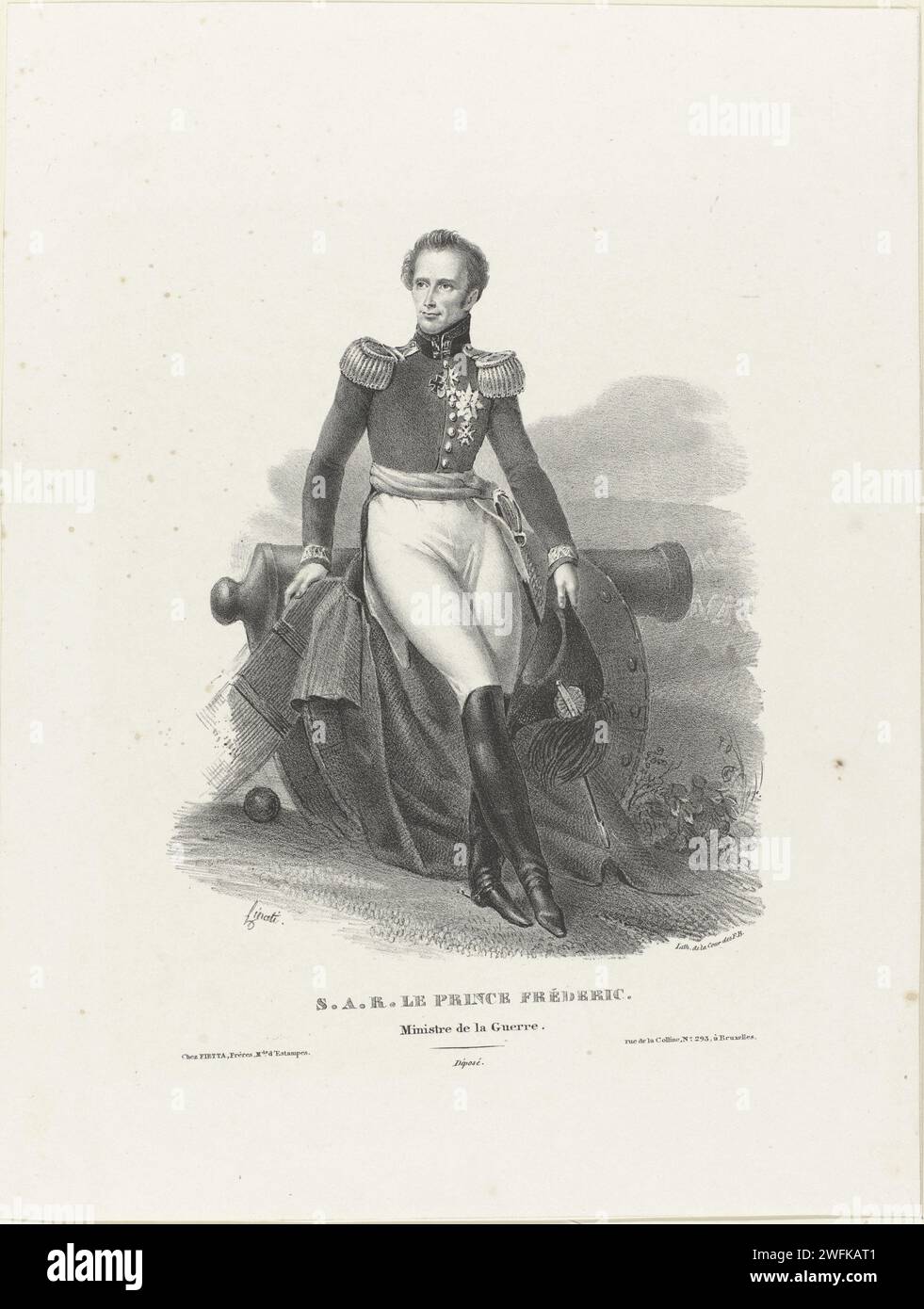 Portrait of Frederik, Prince of the Netherlands, Claudio Linati, 1815 - c. 1829 print Portrait ...