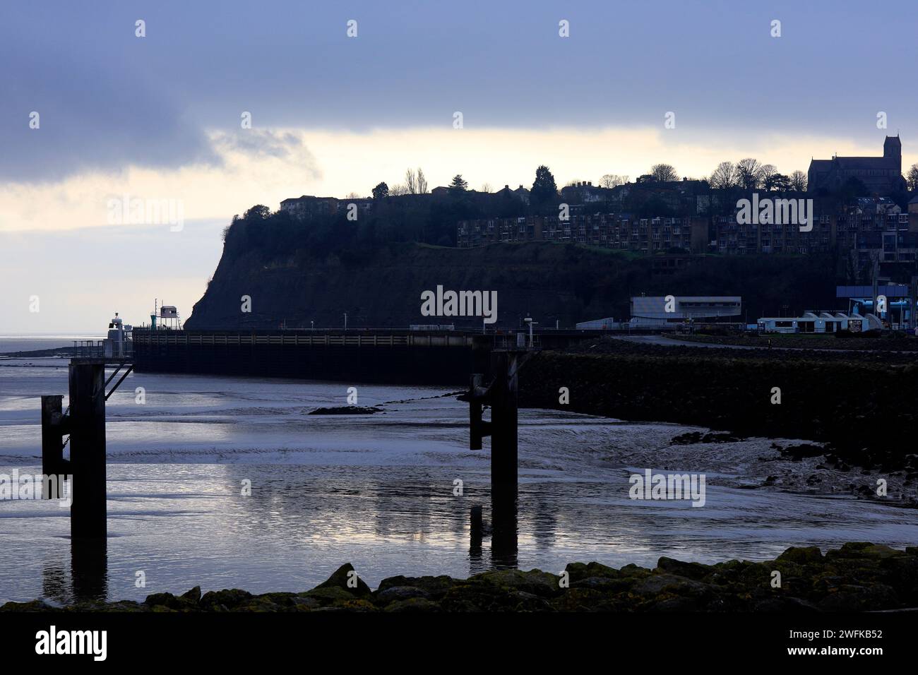 Penarth Head and St Augustine's church, taken from Cardiff Bay Barrage ...