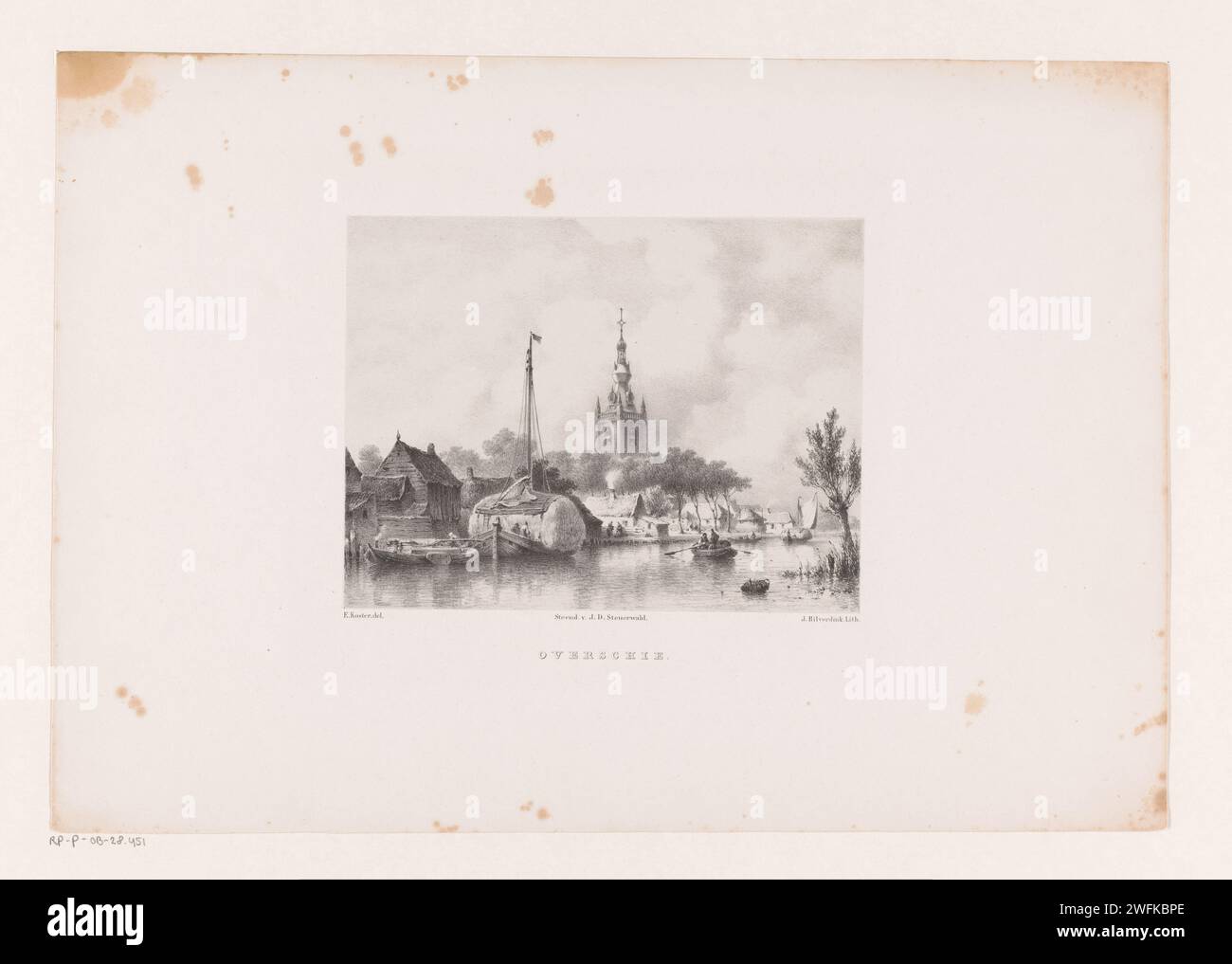 View of Overschie, Johannes Hilverdink, after Everhardus Koster, 1858 ...