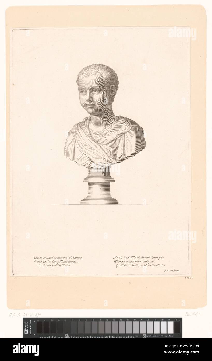 Antieke Buste Van Marcus Annius, Etienne Baudet, 1679 print France ...