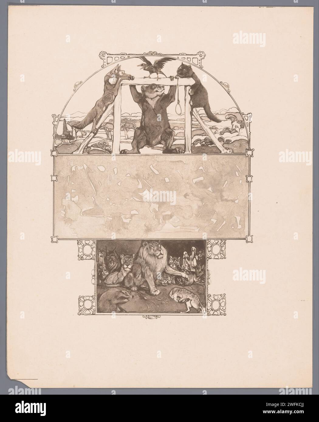 Vos (Reinaert), Beer (Bruun), Kat (Tybeert) and Raaf (Tiecelijn) near ...