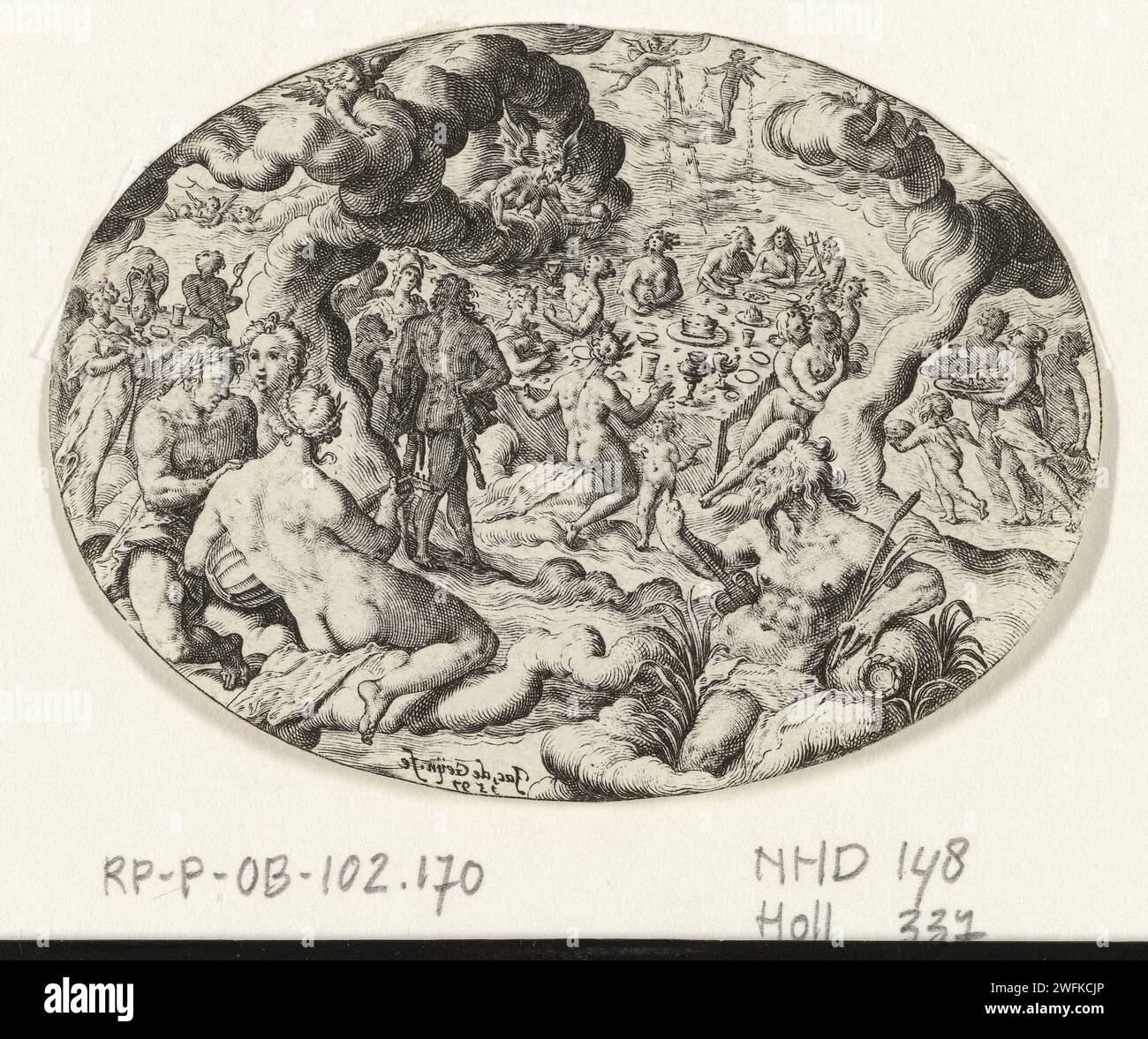 Feast of the gods and marriage of Peleus and Thetis, 1597 print ...
