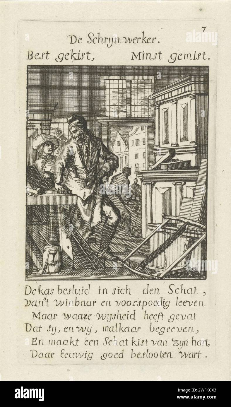 Carpenter, Caspar Luyken, After Jan Luyken, 1694 print Amsterdam paper ...