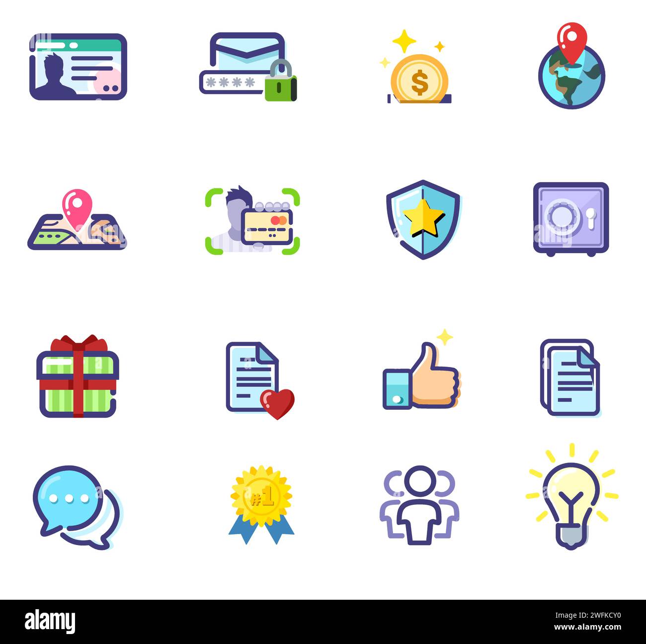 Business icons outline vectors hi-res stock photography and images - Alamy