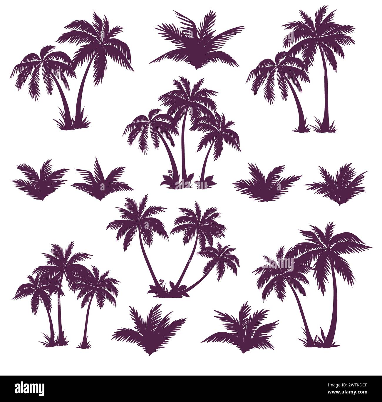 Illustration of palm tree silhouettes Cut Out Stock Images & Pictures ...