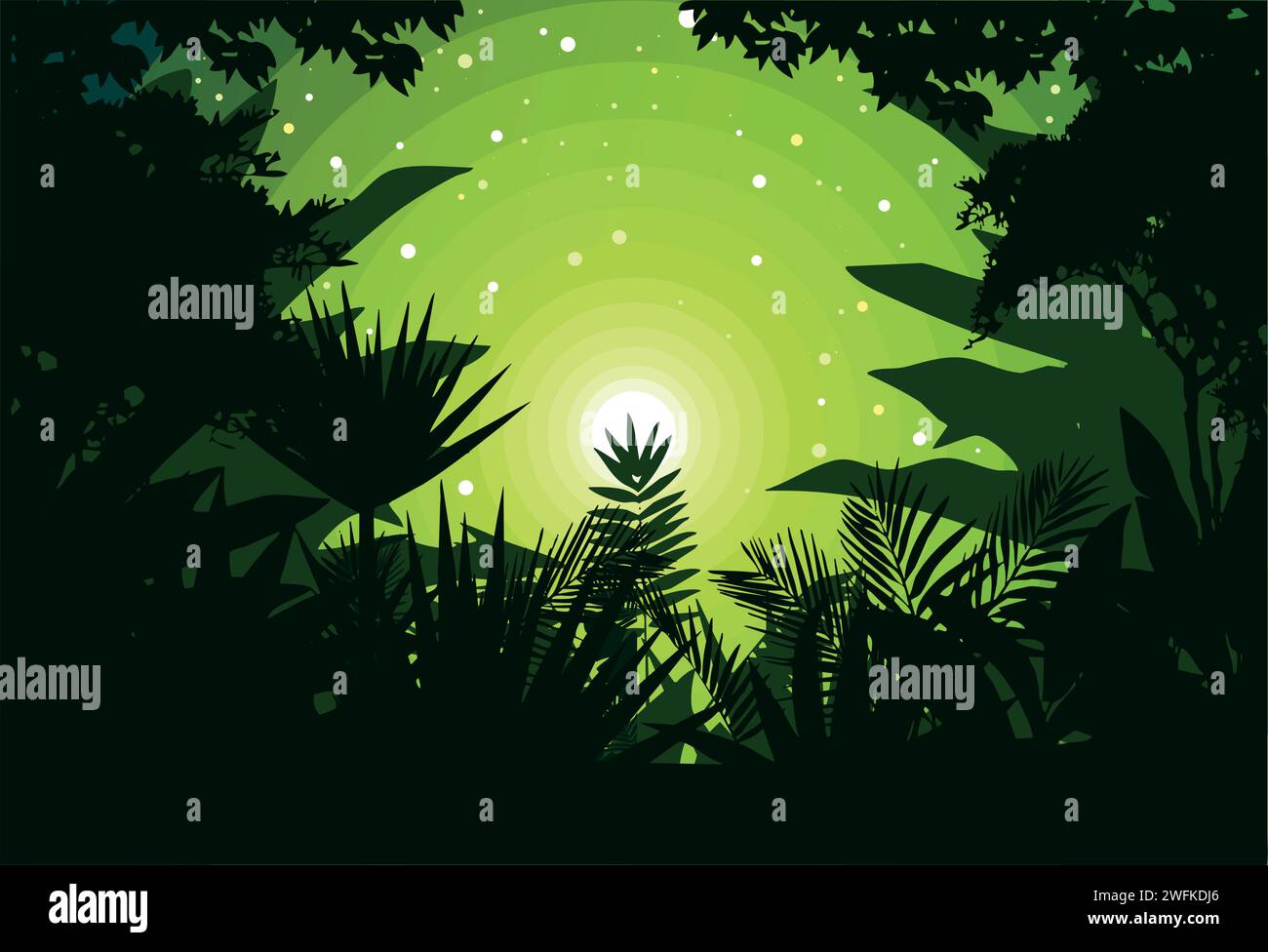 Jungle scene illustration hi-res stock photography and images - Alamy