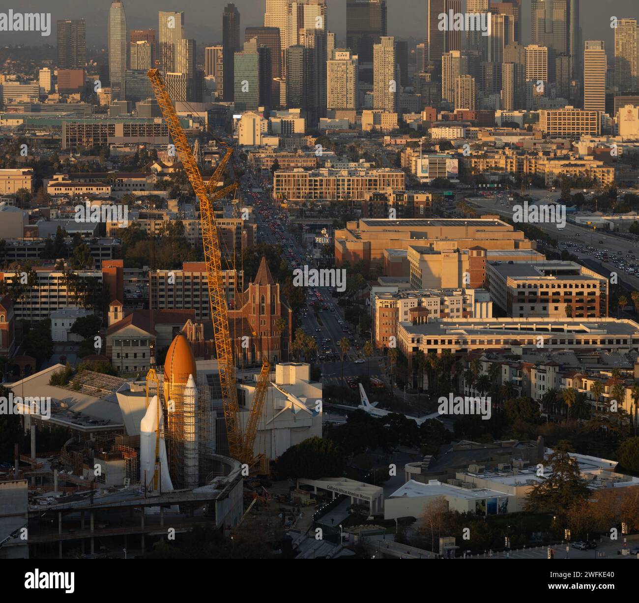 Los Angeles, USA. 14th Dec, 2023. The space shuttle Endeavour is ...