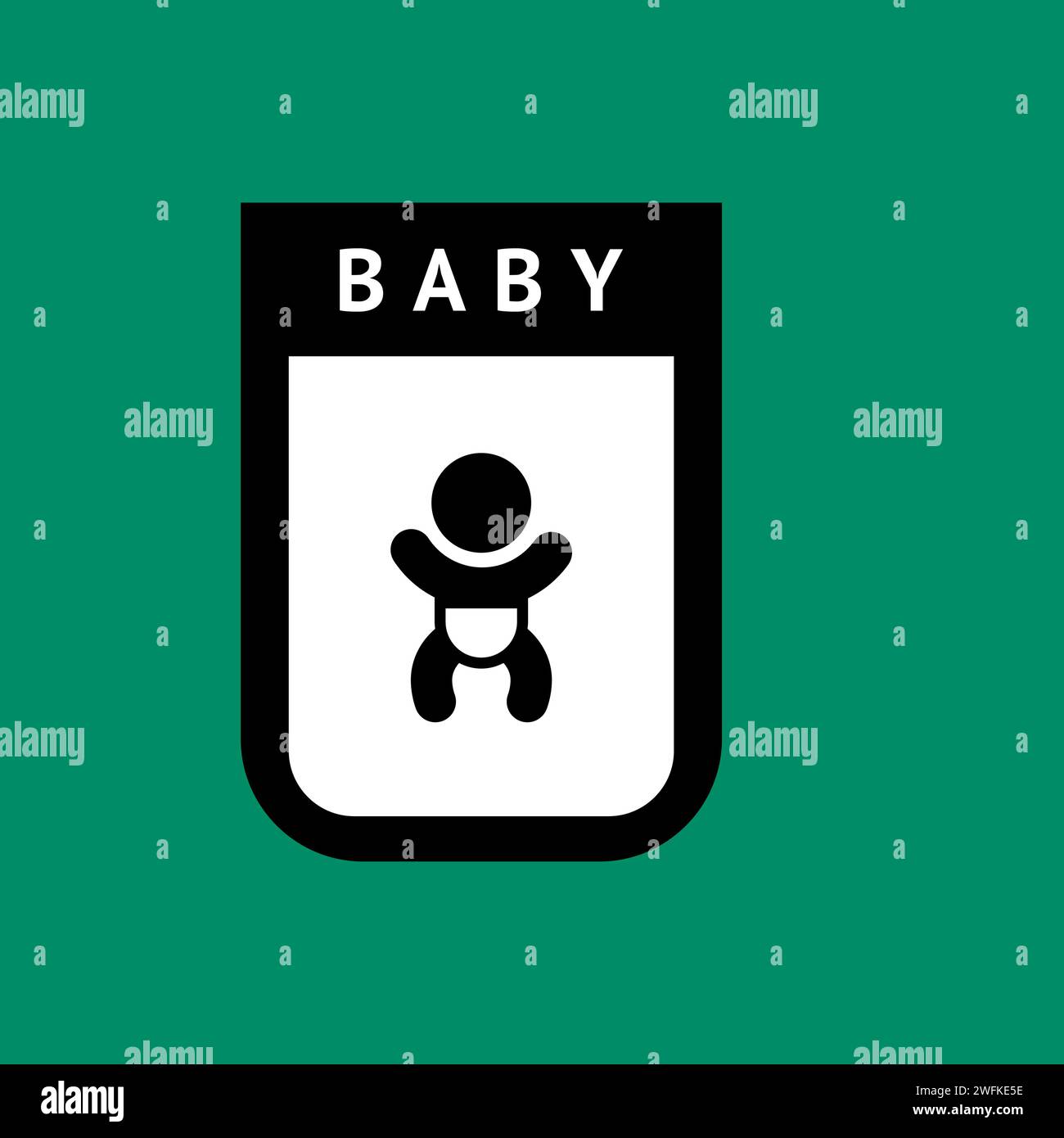 Baby changing table here wc icon in a simple style Stock Vector Image ...