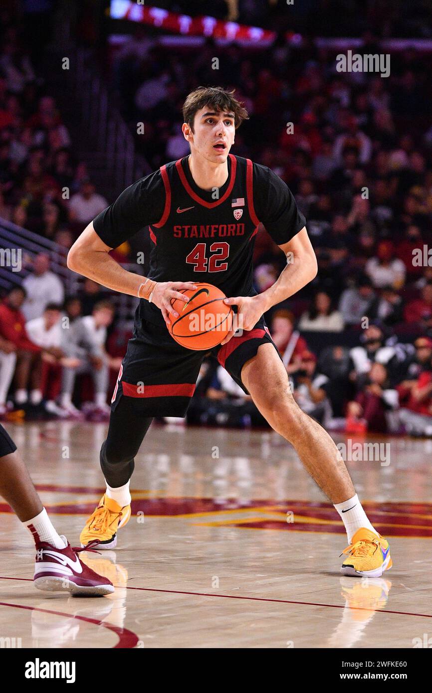 LOS ANGELES, CA - JANUARY 06: Stanford Cardinal forward Maxime Raynaud ...