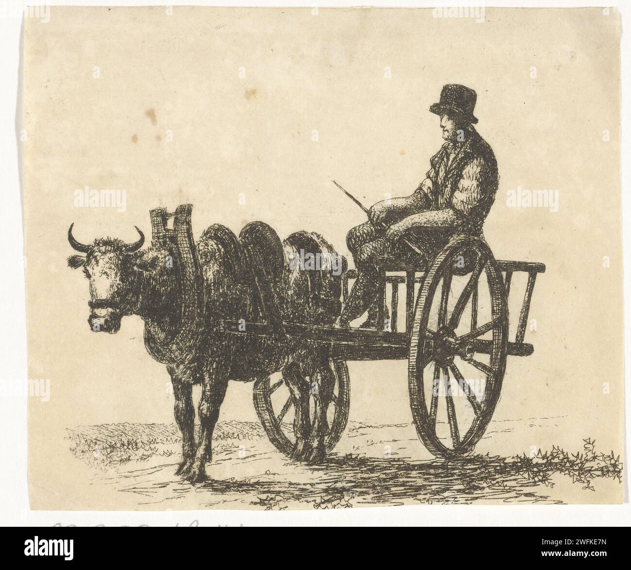 Man on an Ossekar, Otto Baron Howen, 1784 - 1848 print Man on a cart ...