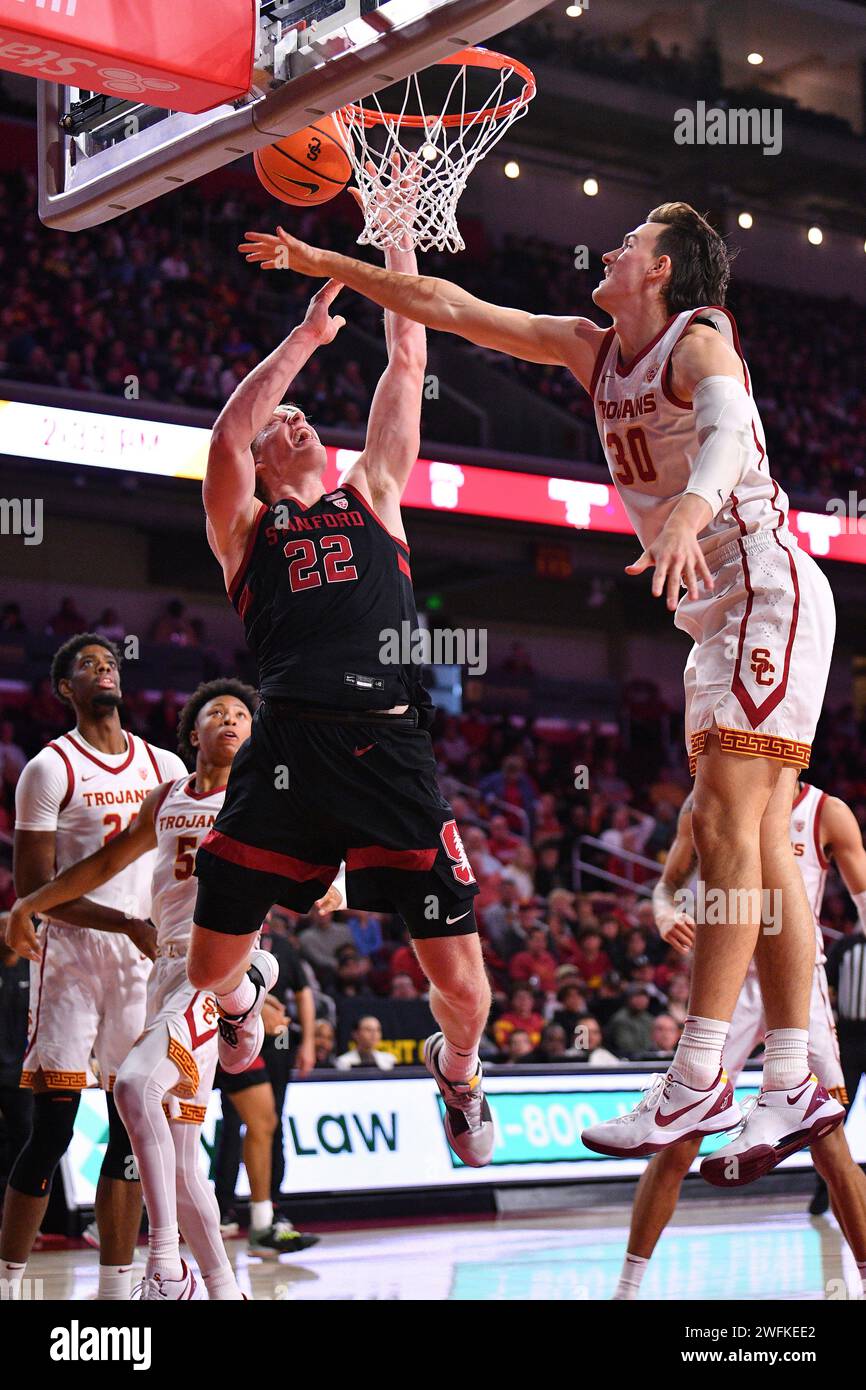 LOS ANGELES, CA - JANUARY 06: Stanford Cardinal forward James Keefe (22 ...