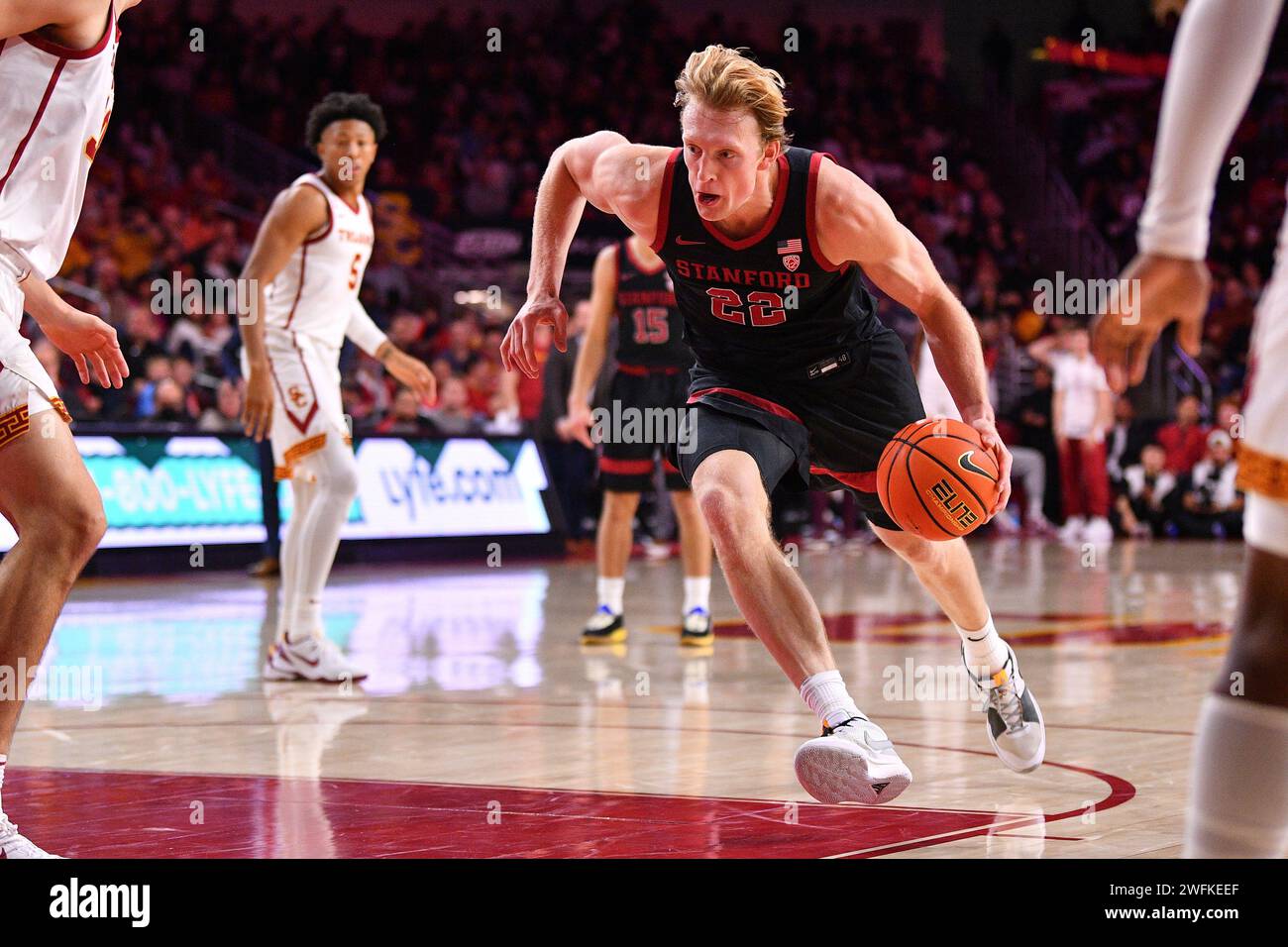 LOS ANGELES, CA - JANUARY 06: Stanford Cardinal forward James Keefe (22 ...