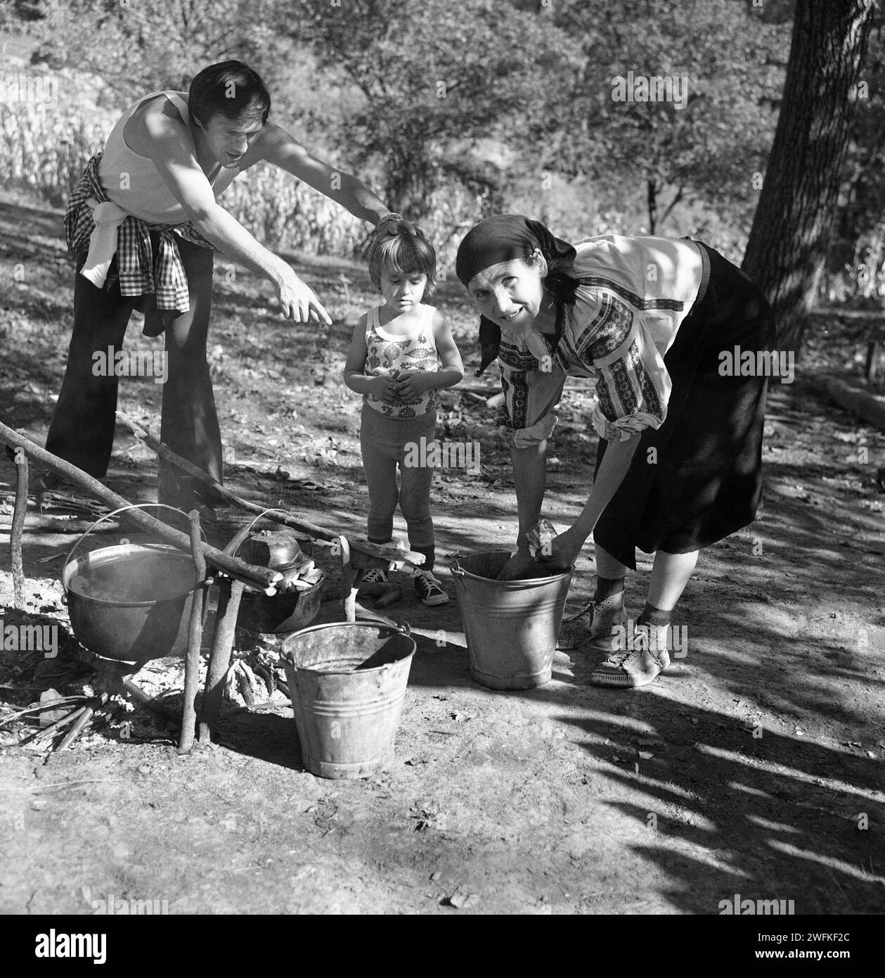 Vrancea County, Socialist Republic of Romania, approx. 1975. Family ...