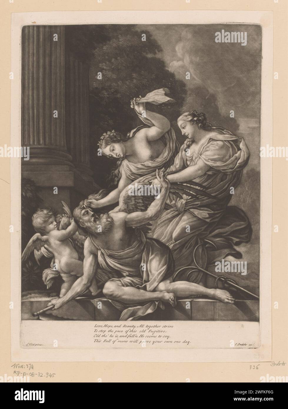 Father Time is attacked by the personifications of Love, Hope and ...