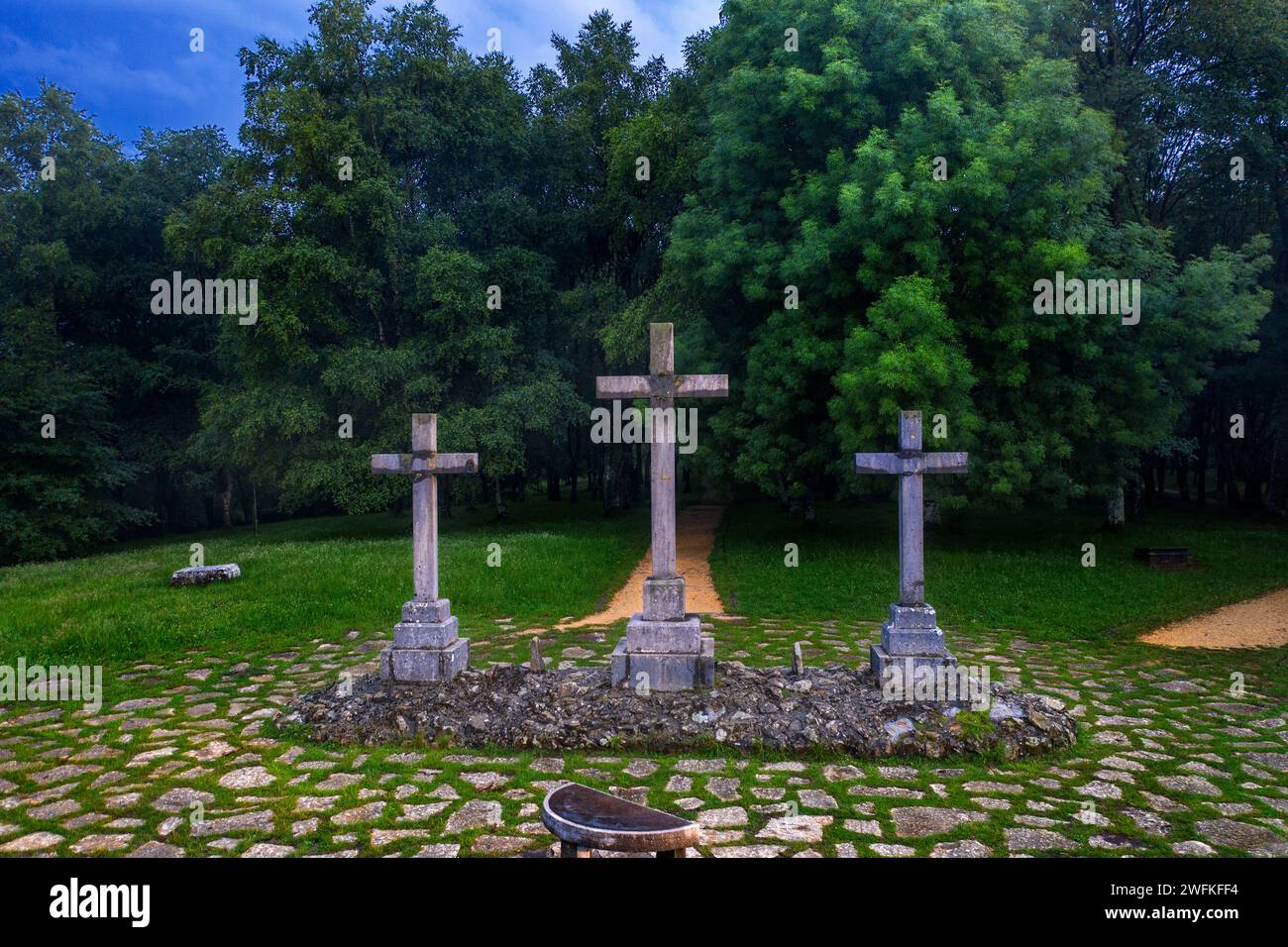 Lookout of the three crosses and the sanctuary of Saint Anthony of ...