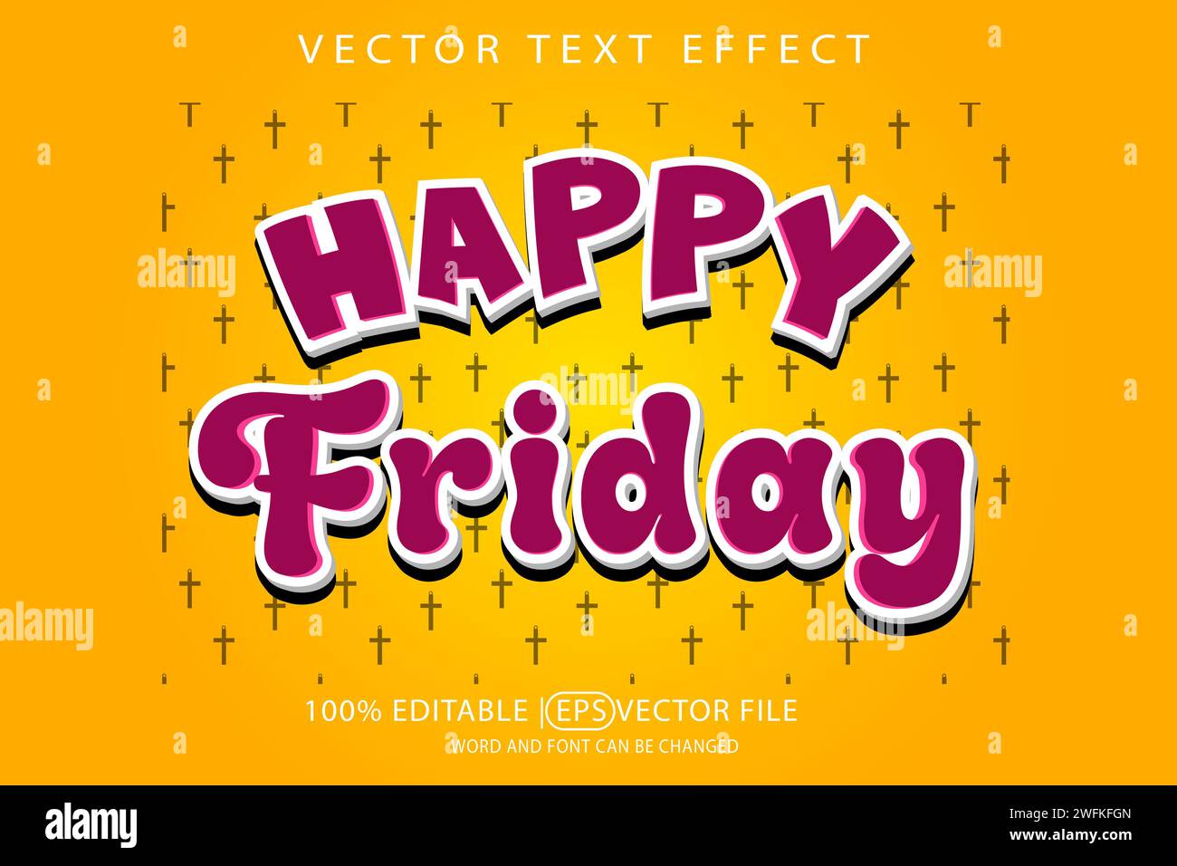 Good Friday, editable vector eps template with 3D text effect Stock ...