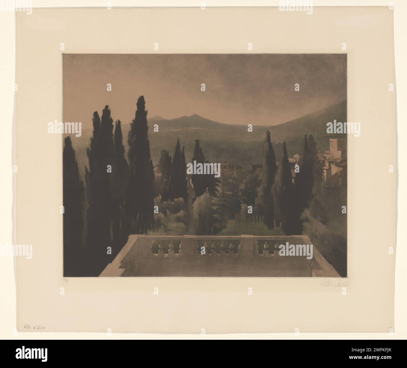 View from a balcony, Peter Vilhelm Ilsted, 1871 - 1933 print Denmark ...