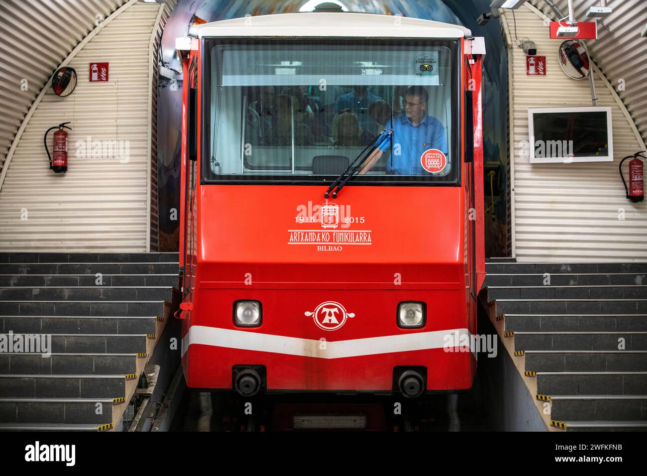 Funicular de Artxanda cable car, Bilbao, Biscay, Basque Country ...
