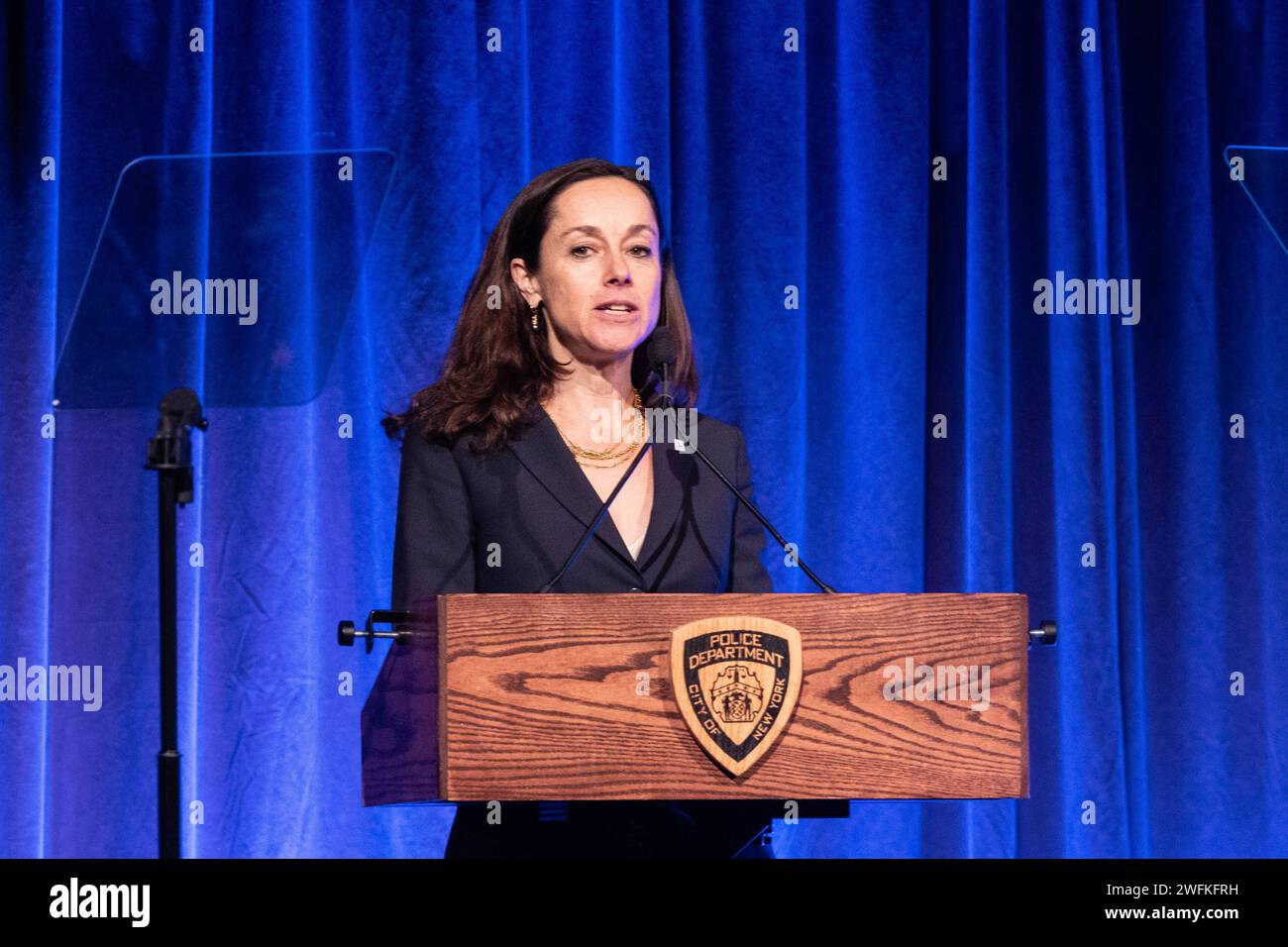 Rebecca Weiner speaks during Police Commissioner Edward Caban 'State of ...