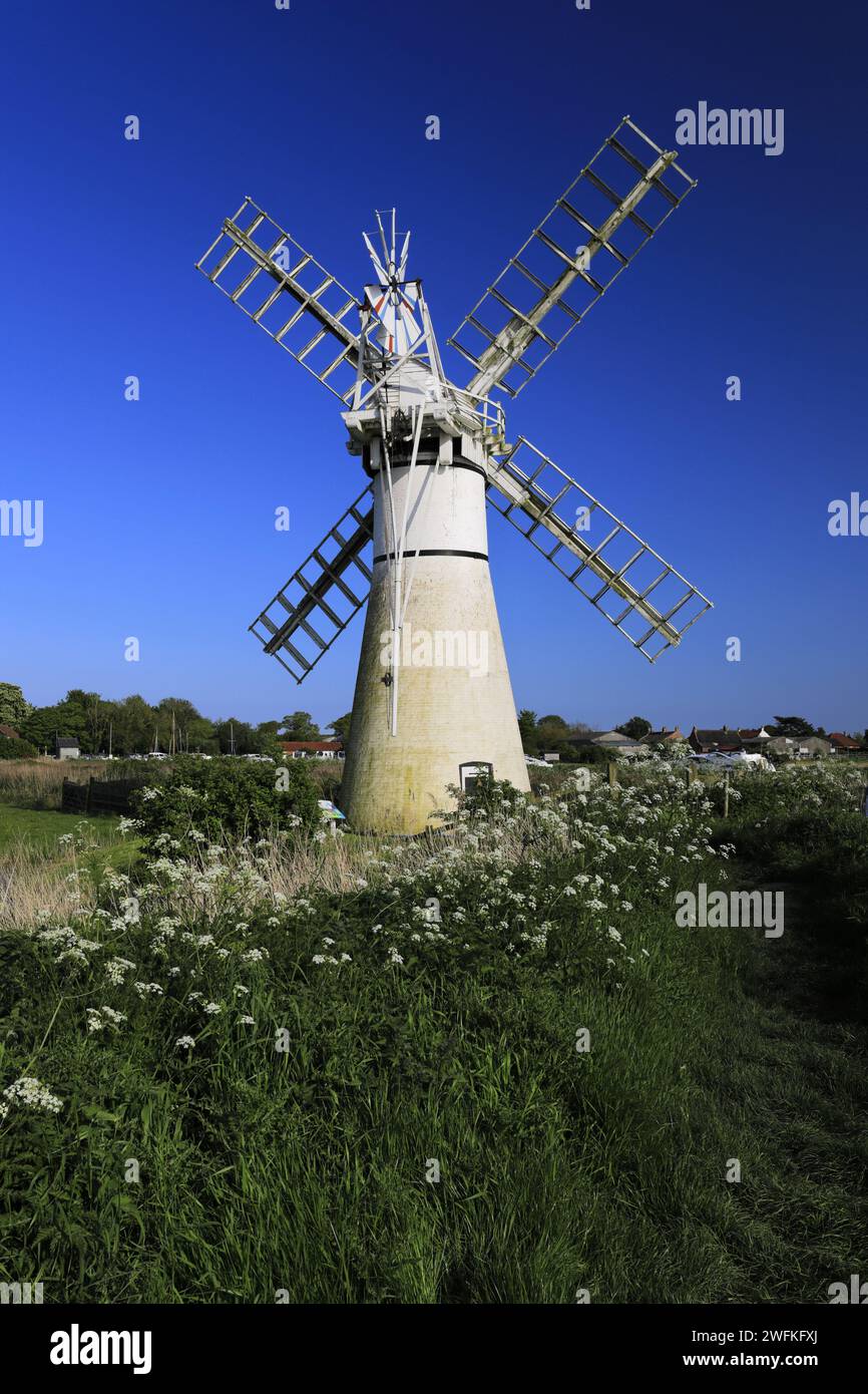 View of Thurne windmill on the river Thurne, Norfolk Broads National ...
