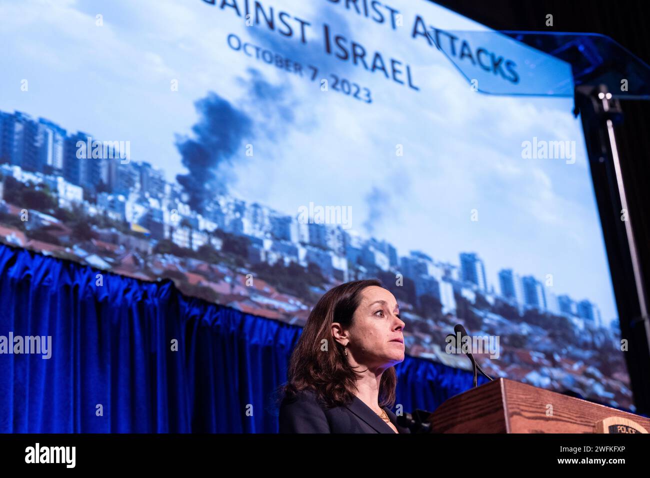 Rebecca Weiner speaks during Police Commissioner Edward Caban 'State of ...
