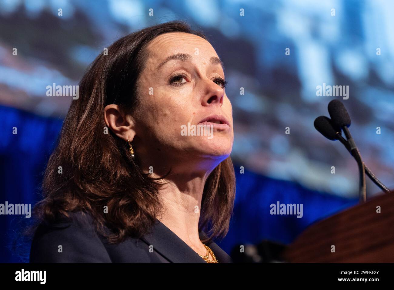 Rebecca Weiner speaks during Police Commissioner Edward Caban 'State of ...