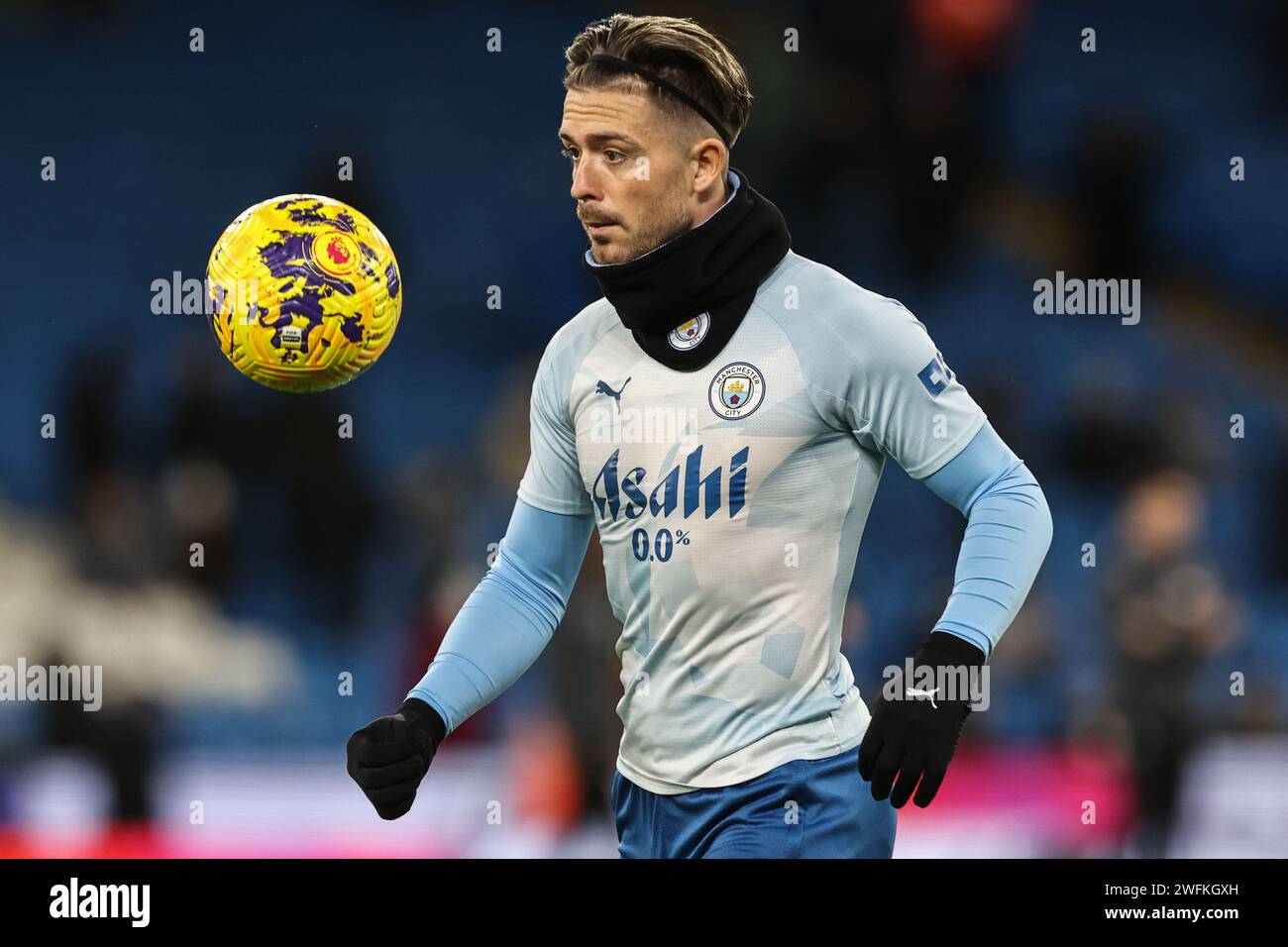 Jack Grealish of Manchester City during the pre-game warm up ahead of ...