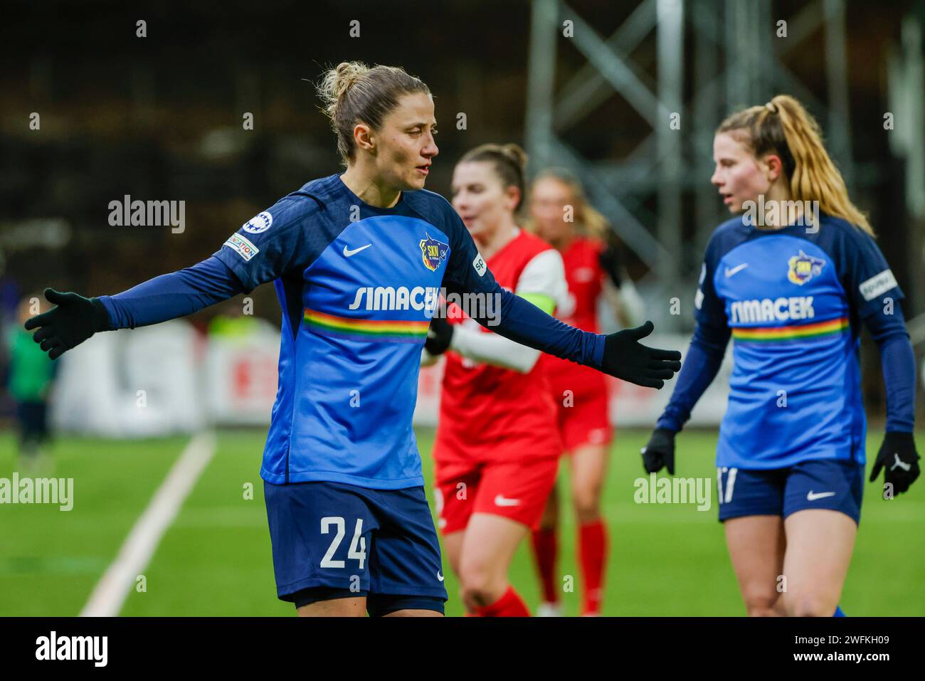 St. Pölten's Mateja Zver reacts during the women's champions league ...