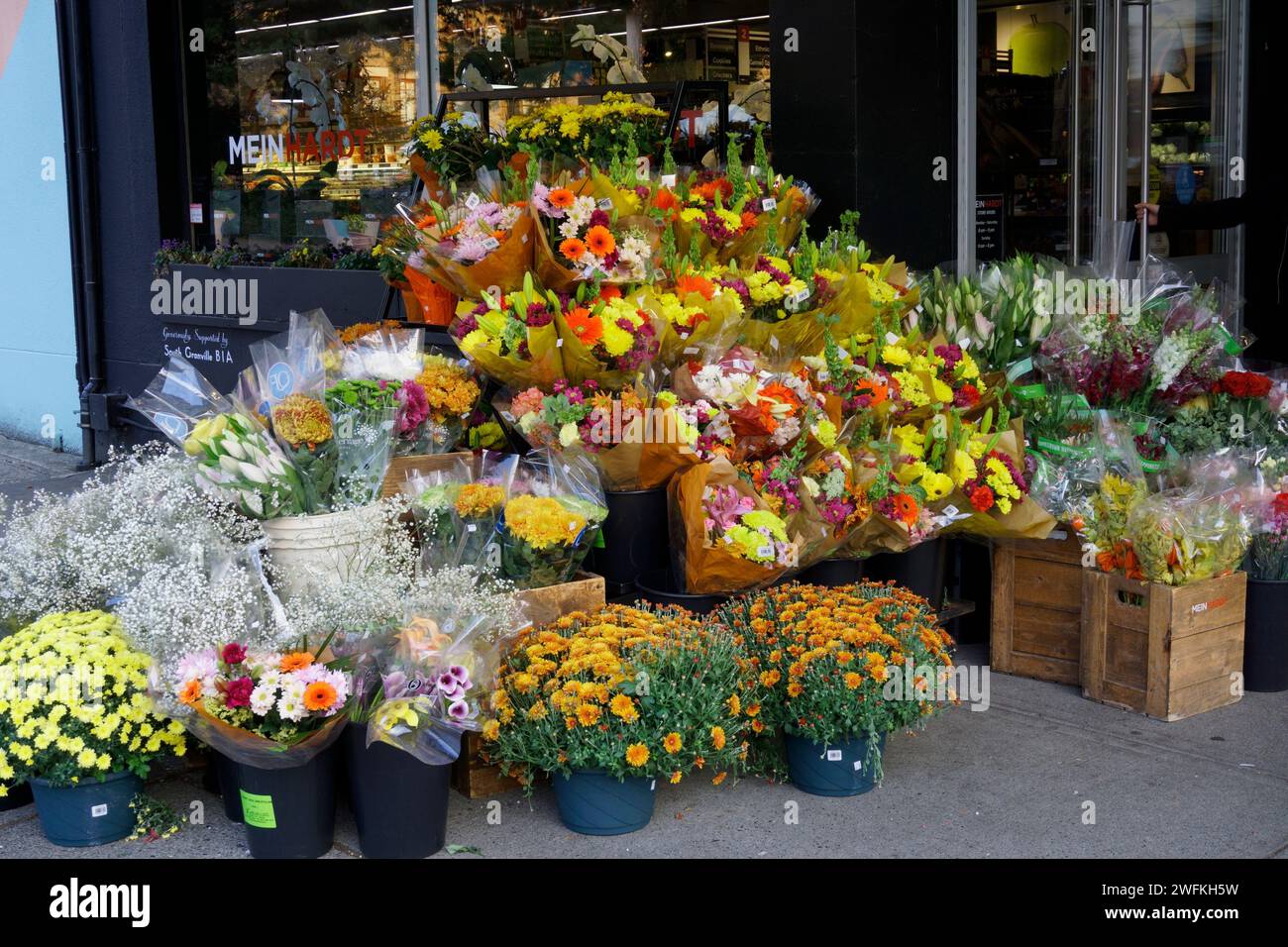 Cut flowers and potted flowering plants displayed outside Meinhardt ...