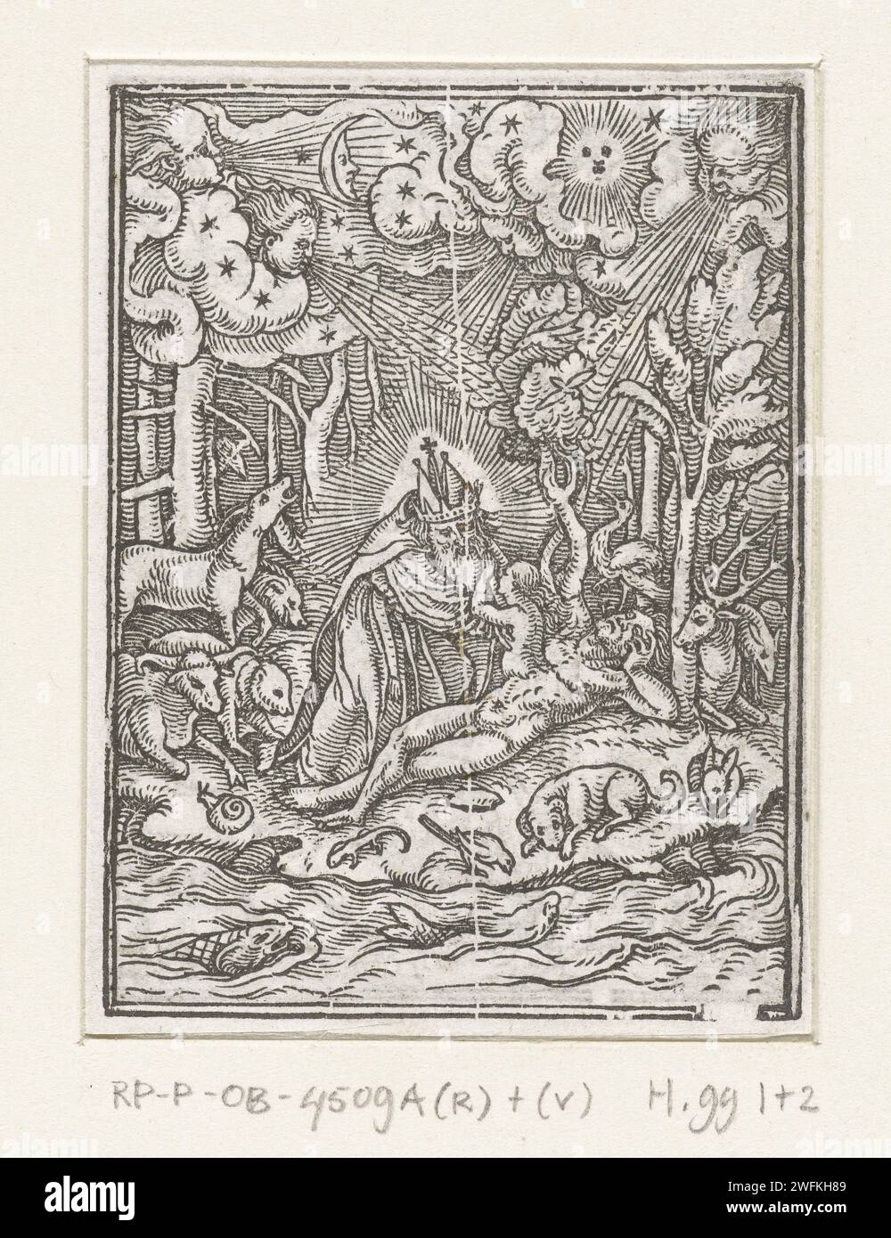 Creation of Eva, Hans Holbein (II), 1538 print God creates Eva from ...