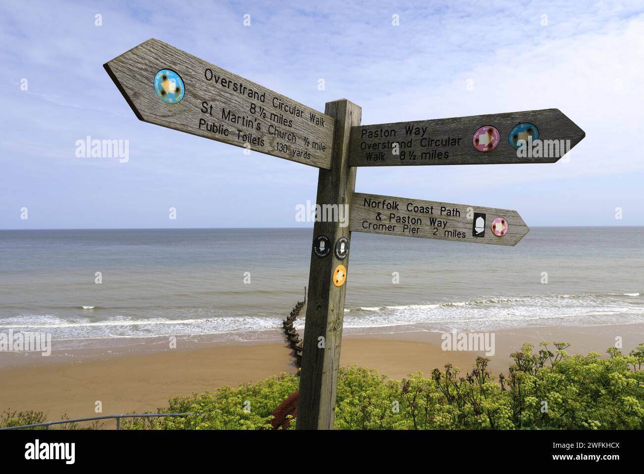 The Paston Way and North Norfolk coast path, Overstrand village, North ...