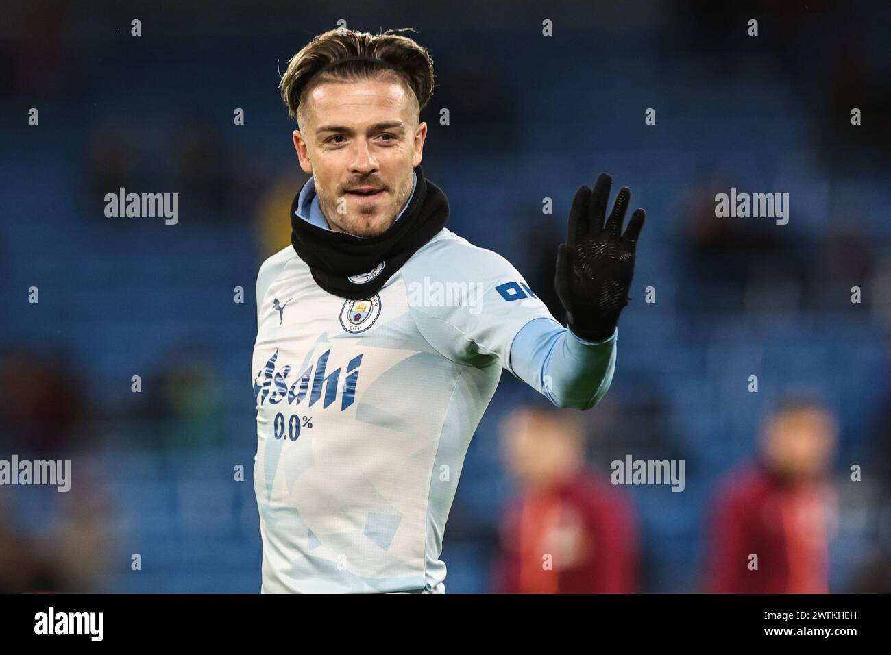 Jack Grealish of Manchester City during the pre-game warm up ahead of ...