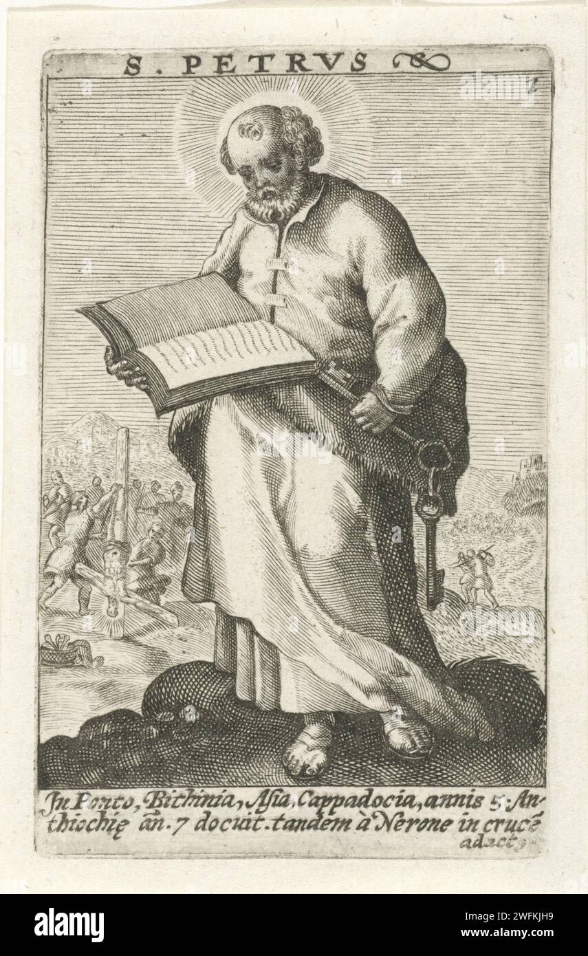 Apostle Petrus, Crispijn van de Passe (I), 1574 - 1637 print The ...