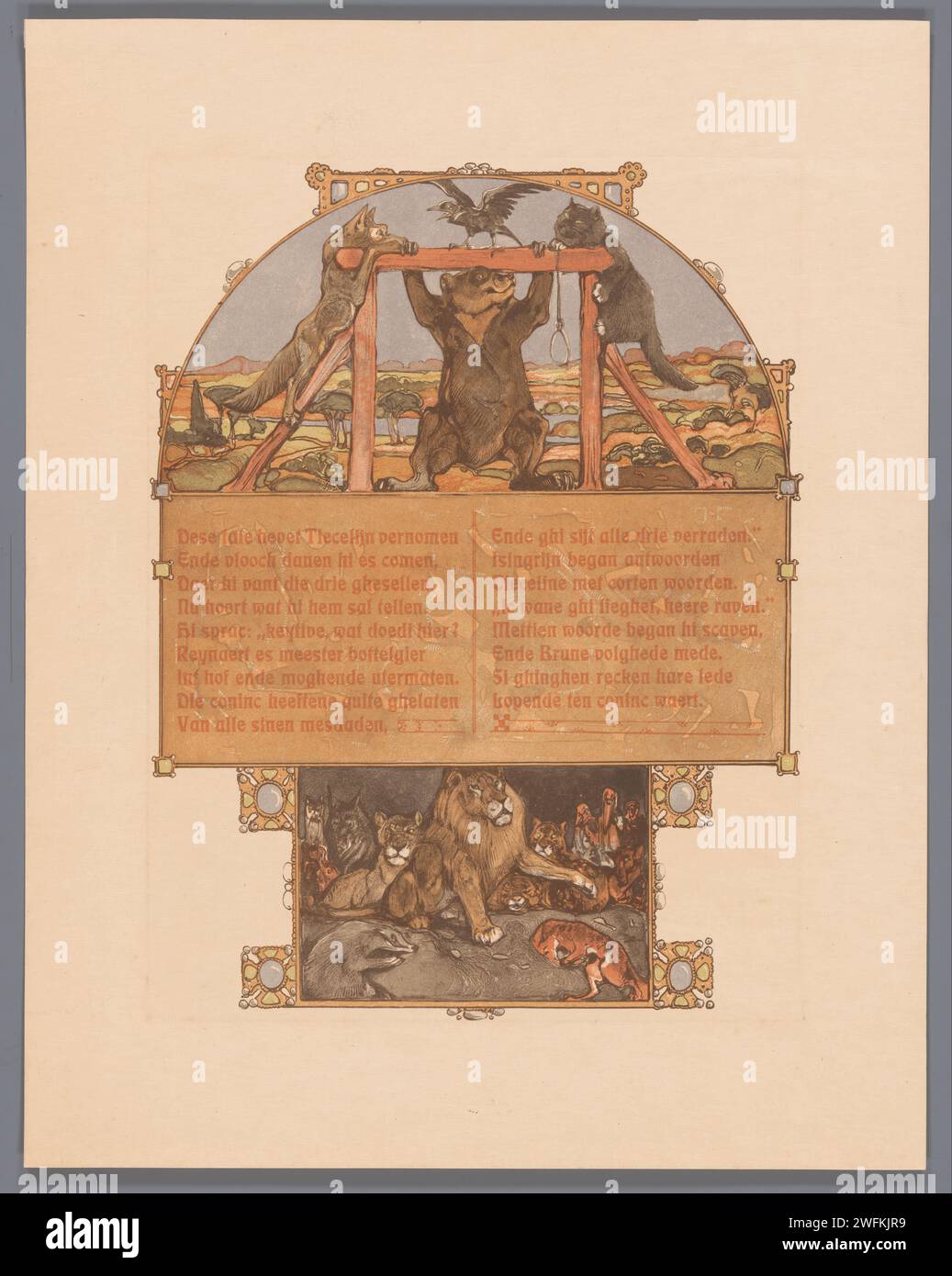 Vos (Reinaert), Beer (Bruun), Kat (Tybeert) and Raaf (Tiecelijn) near ...