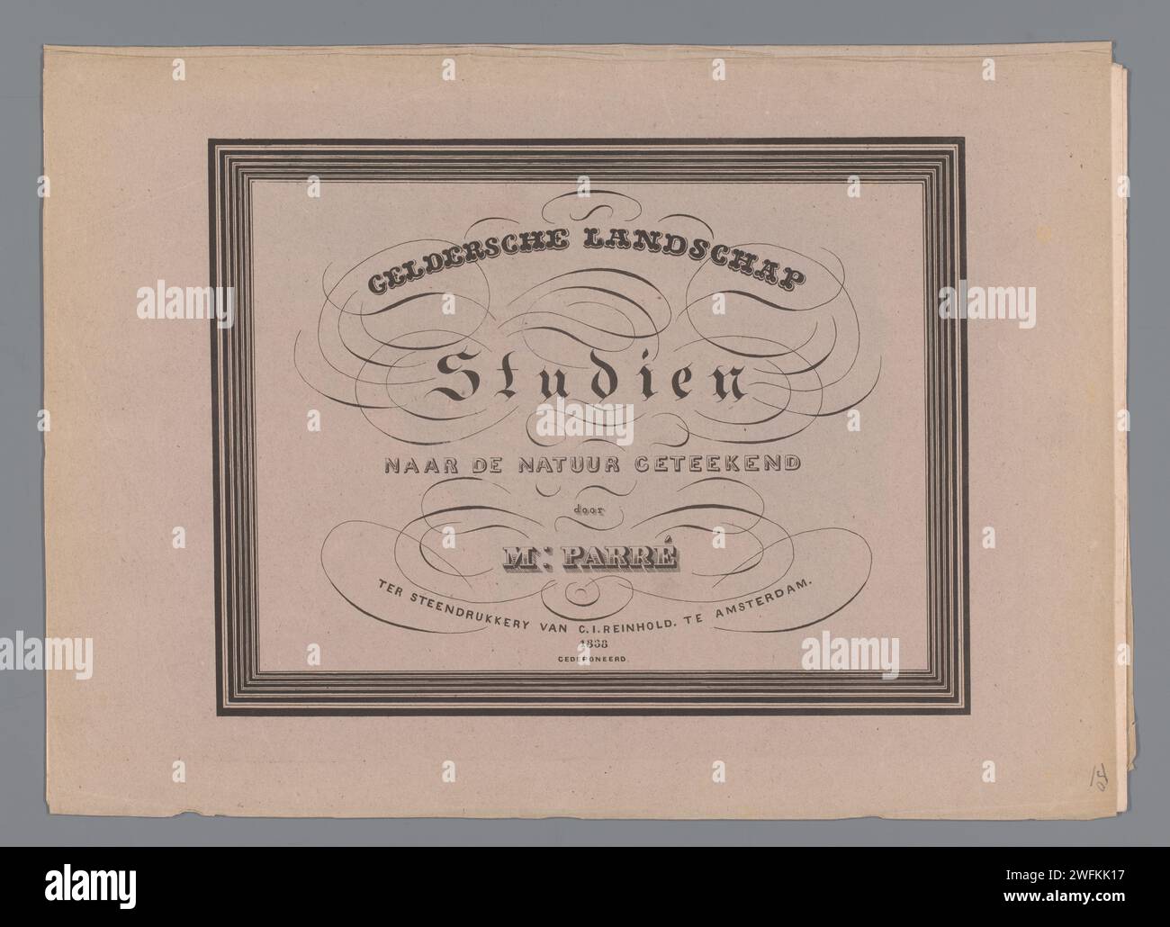 Cover with series of landscapes, Matthias Parré, 1838 print Cover with ...