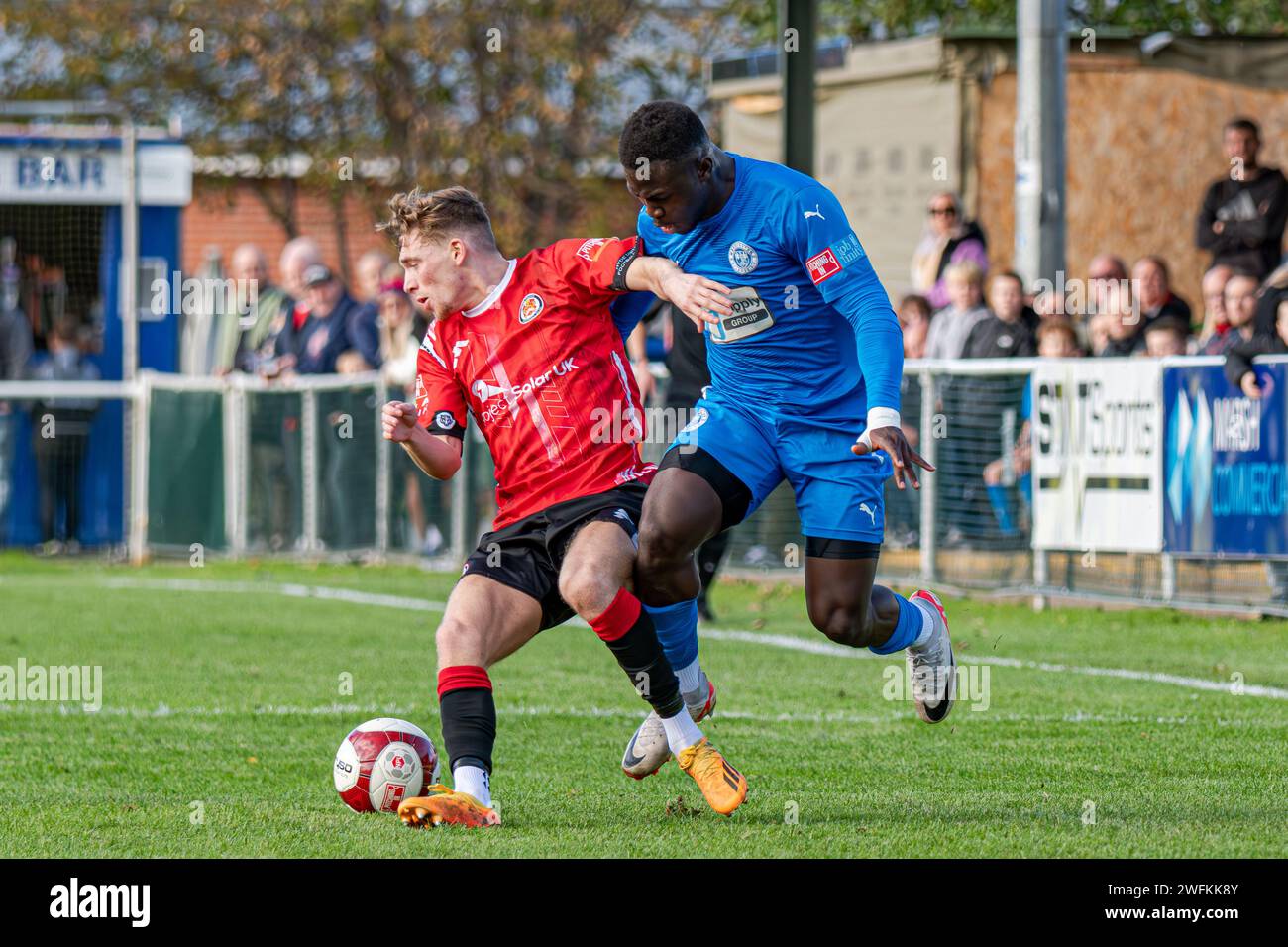 Adama Sidibeh, playing as striker for Warrington Rylands Stock Photo ...