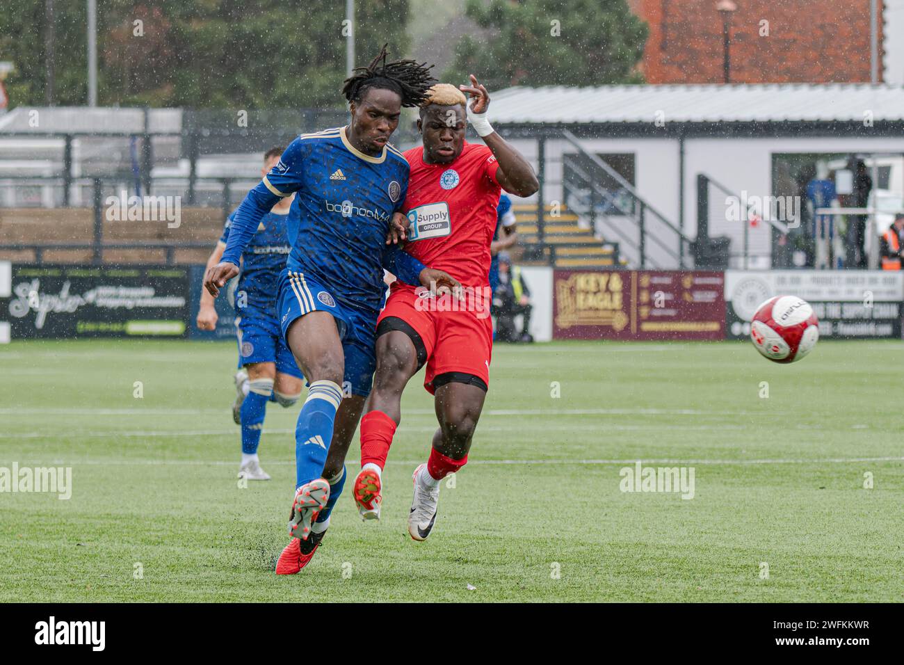 Adama Sidibeh, playing as striker for Warrington Rylands v Macclesfield ...