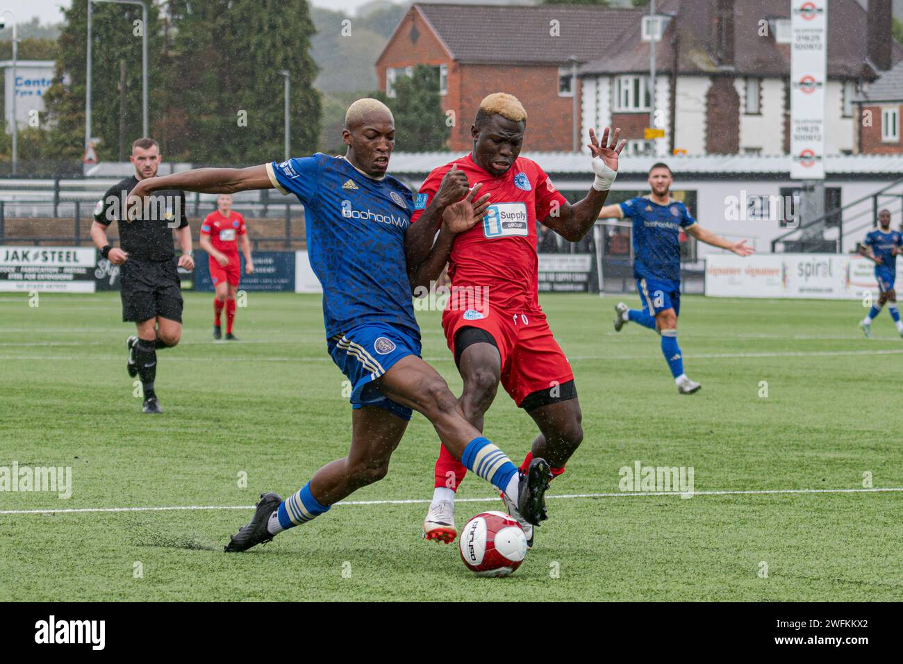 Adama Sidibeh, playing as striker for Warrington Rylands v Macclesfield ...