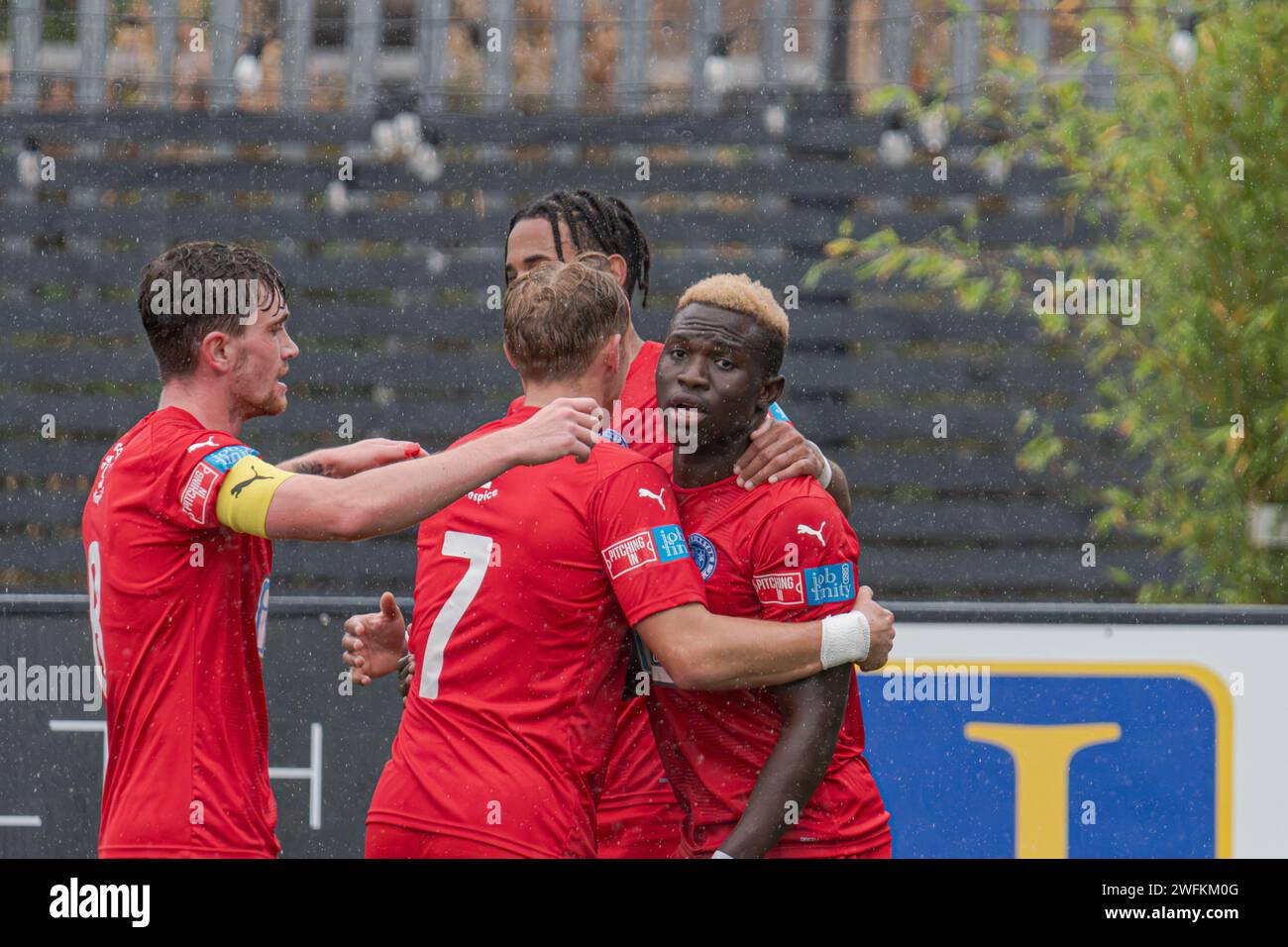 Adama Sidibeh, playing as striker for Warrington Rylands v Macclesfield ...