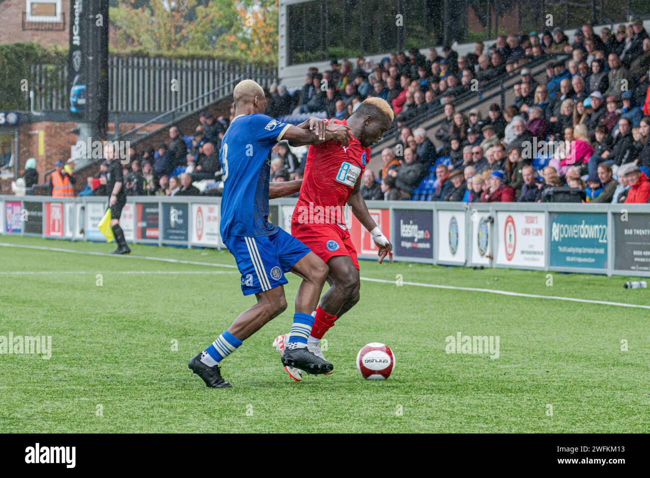 Adama Sidibeh, playing as striker for Warrington Rylands v Macclesfield ...